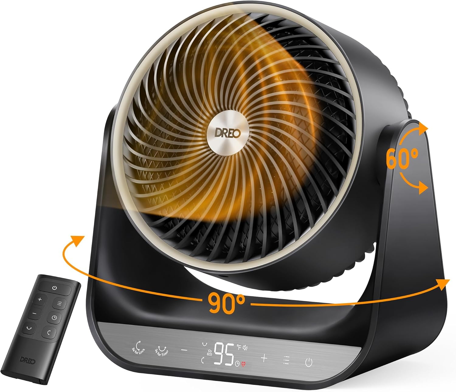 Whole Room Heater 714, 60° Vertical & 90° Horizontal 3D Oscillating ...