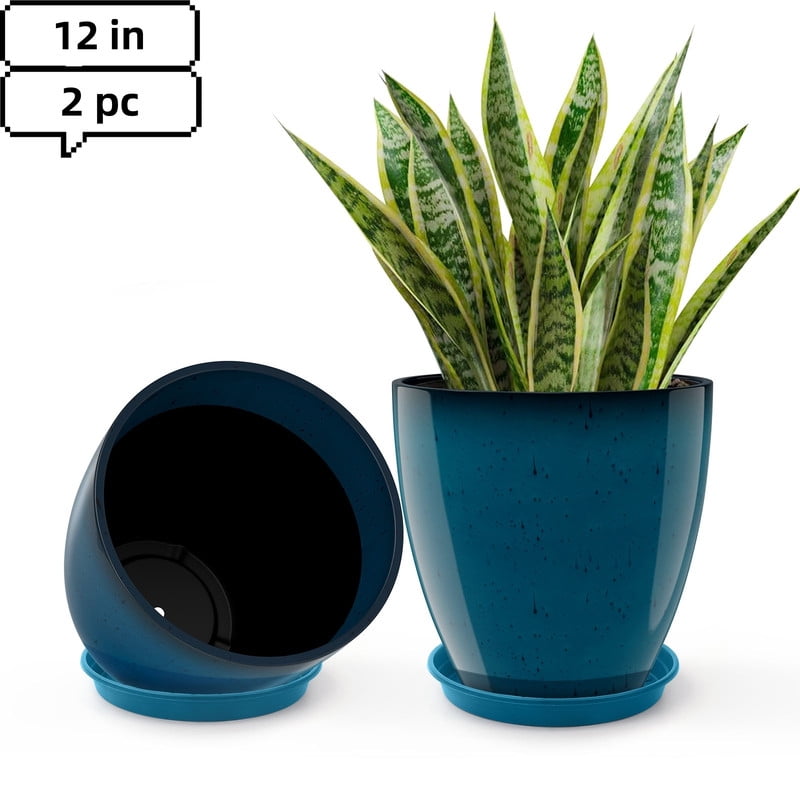 Whole Sale Deals 12 Inch Round Planter Pots 2 PC – Garden Planters with ...