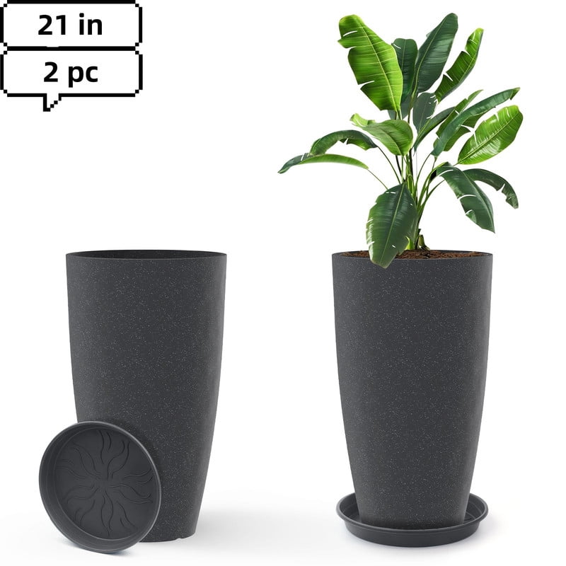Whole Sale Deals 2 PC 21 Inch Extra Large Round Planter – Lightweight ...