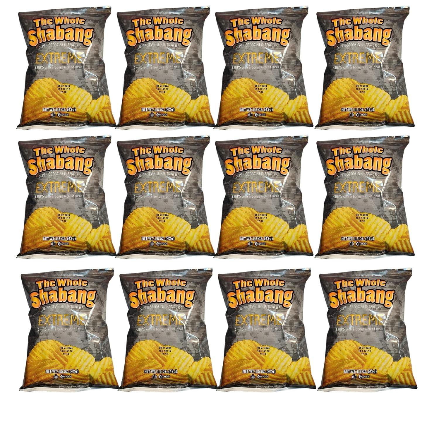Whole Shabang Potato Chips, 1.5 oz per Bag, 12 Pack, Extreme Flavor ...