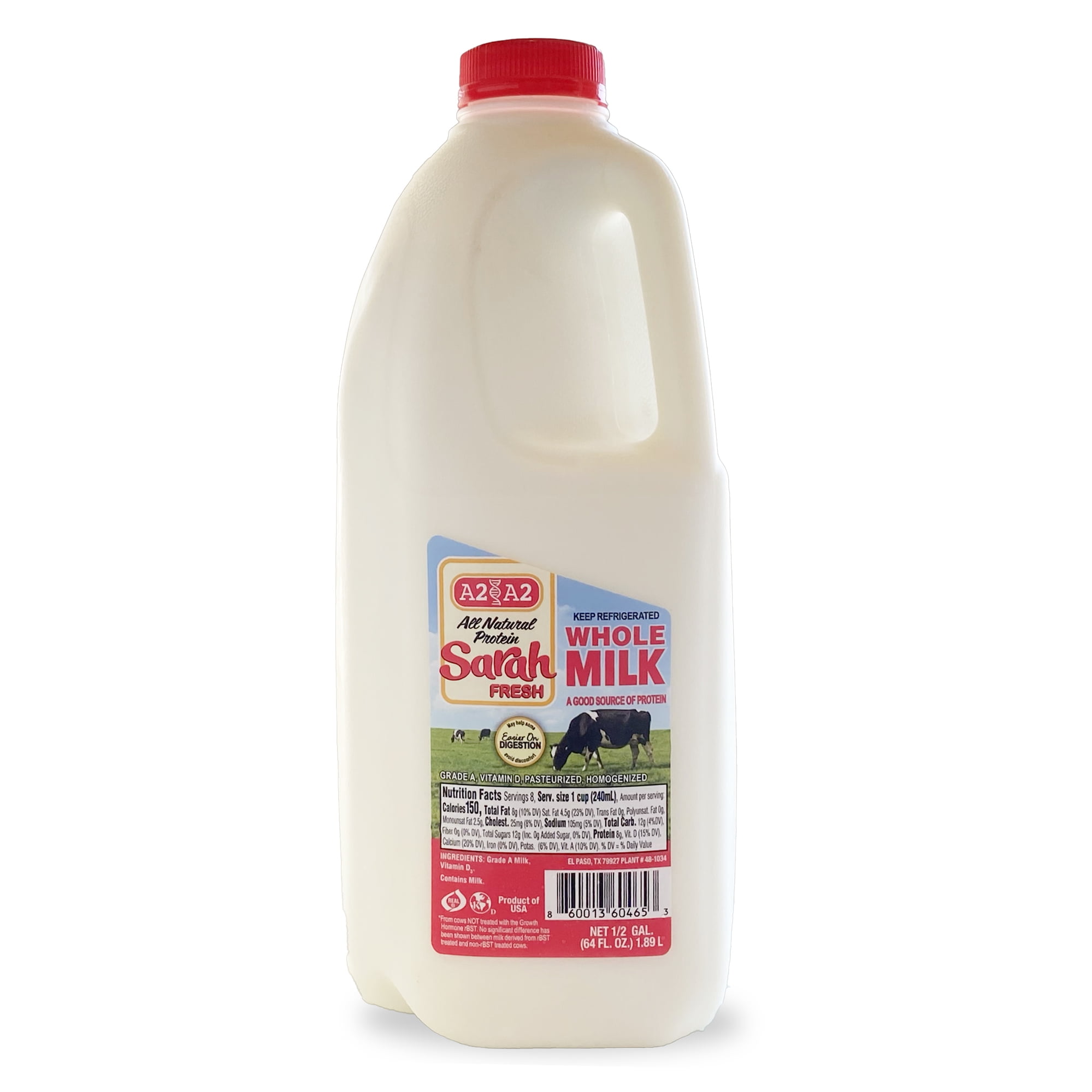 Whole Vitamin D A2/A2 Milk Half Gallon - Walmart.com