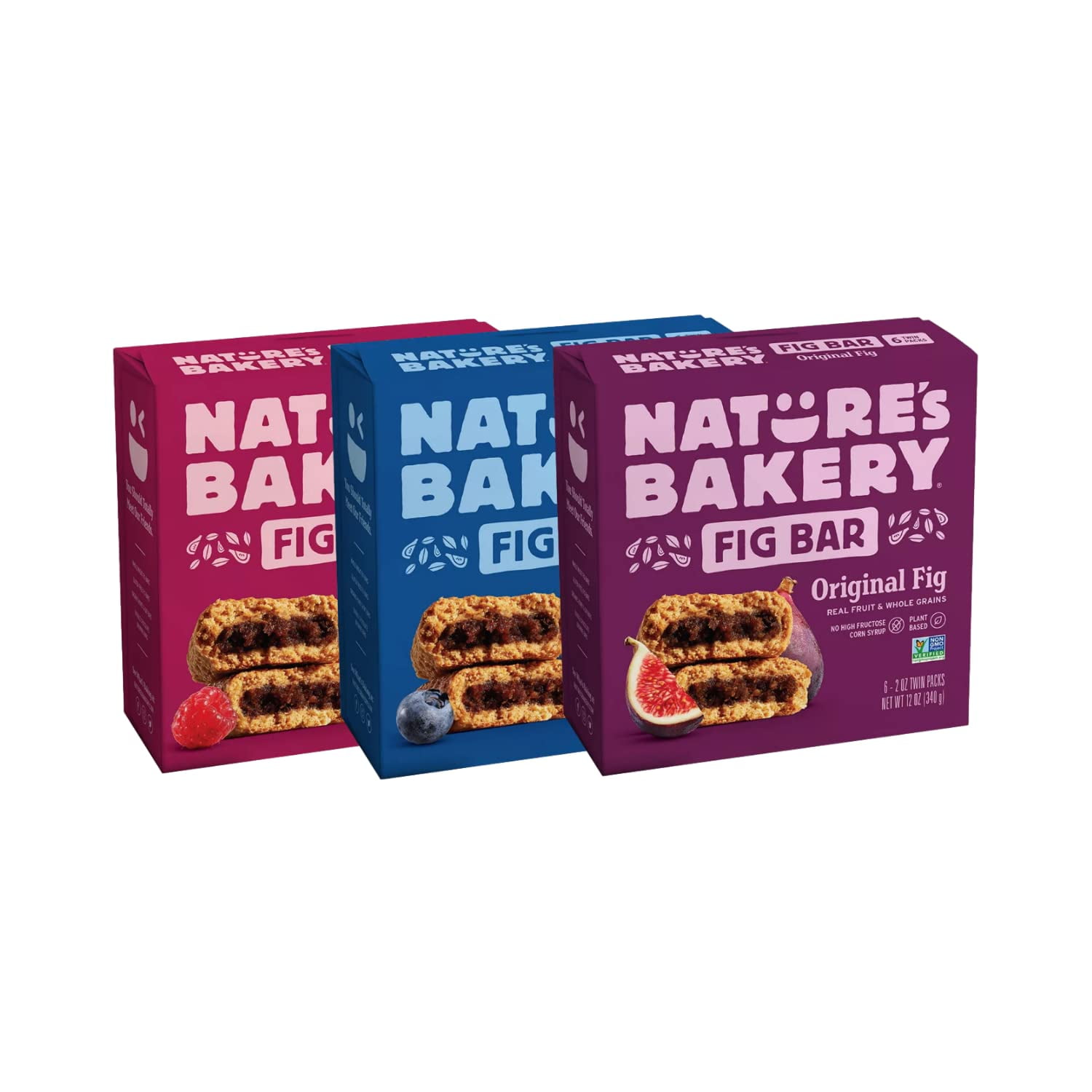 Whole Wheat Fig Bars Variety Pack, Raspberry, Blueberry, Original, Real ...