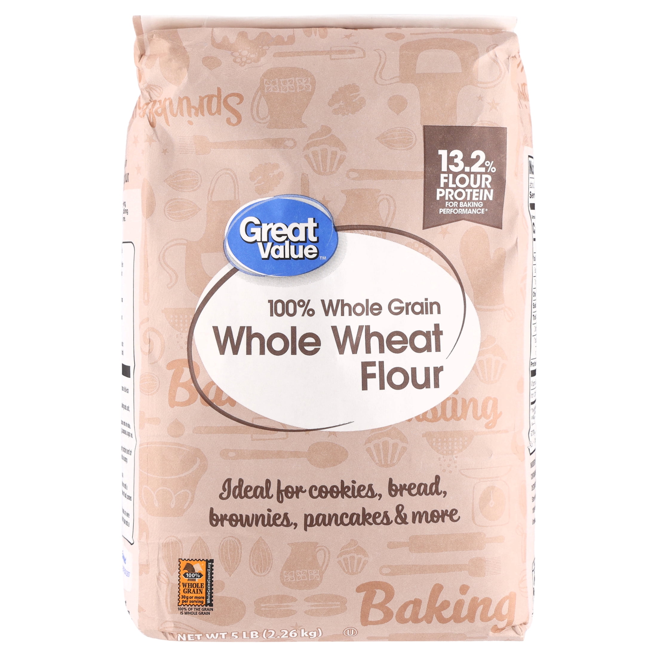 Great Value Whole Wheat Flour, 5 lb - Walmart.com