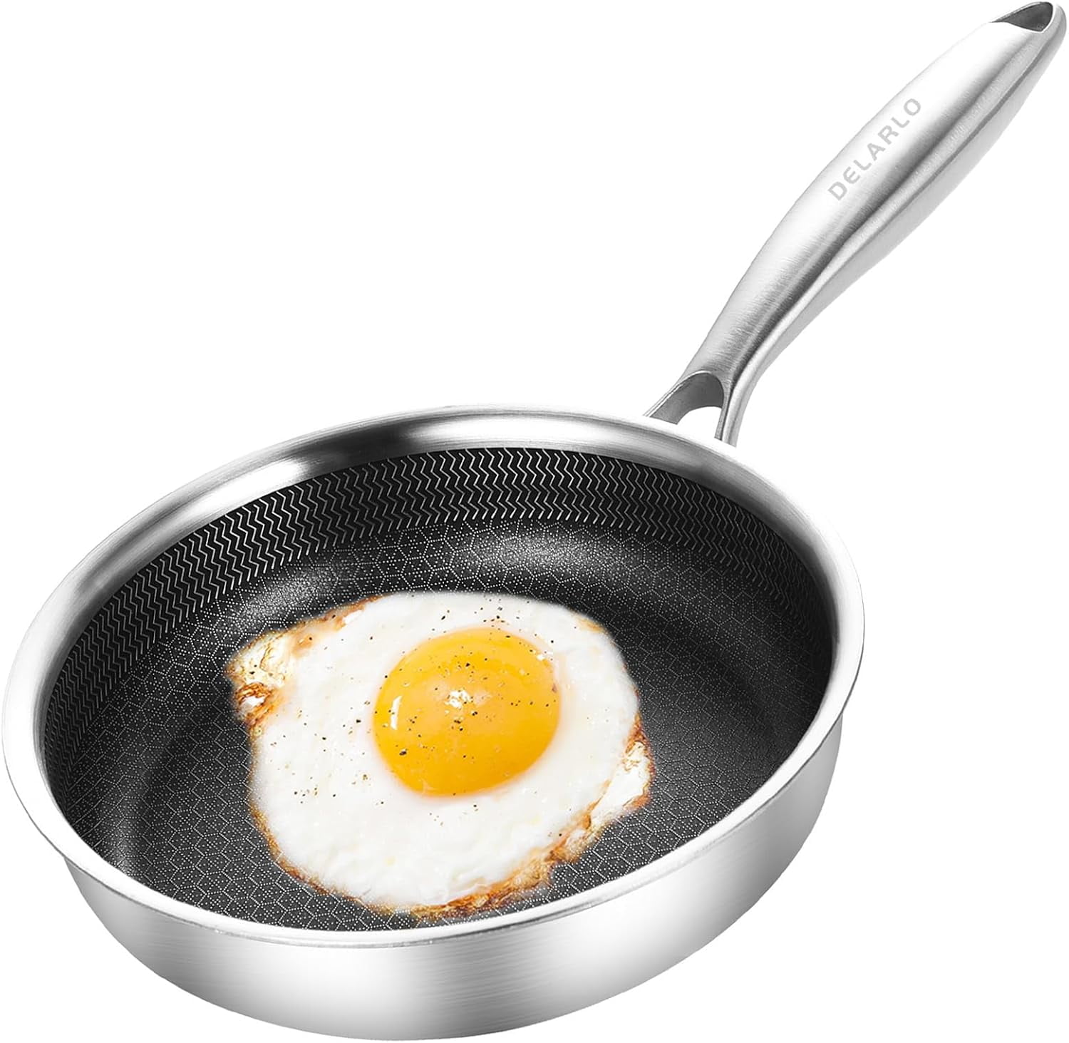 Whole body Tri-Ply Stainless Steel 7.8 inch Mini Omelet Pans Nonstick ...