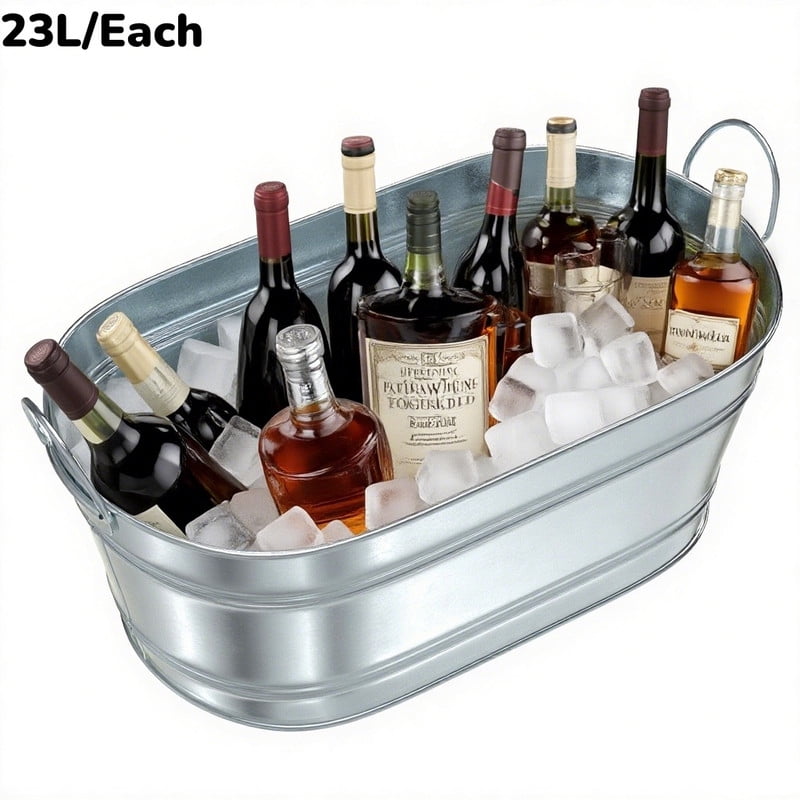 Whole Sale Direct 6.2Gal Rust-Proof Galvanized Ice Bucket, 23L ...