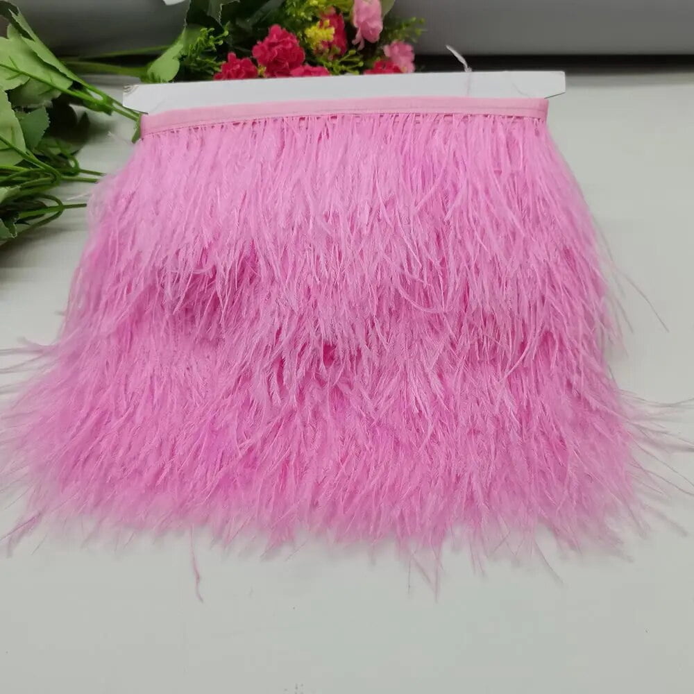 Wholesale 10Yards Natural Ostrich Feather Ribbon, Length 8-10cm Feather ...