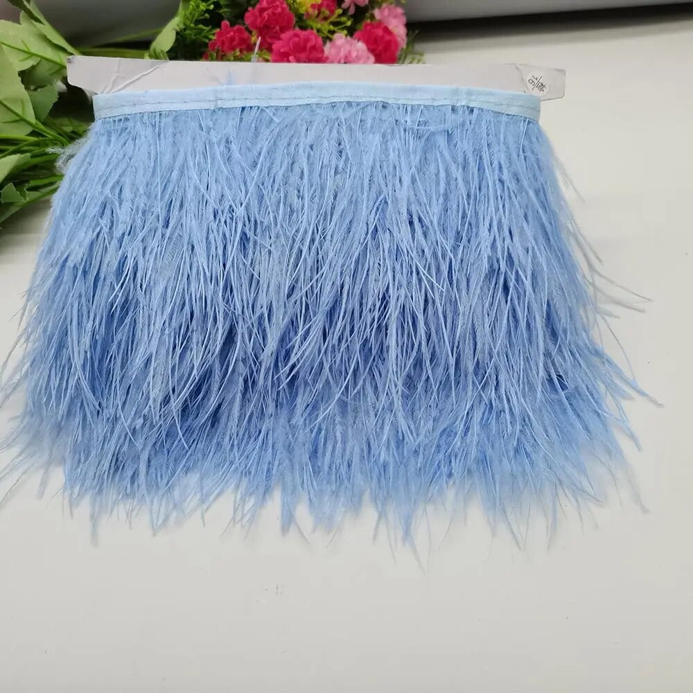 Wholesale 10Yards Natural Ostrich Feather Ribbon, Length 8-10cm Feather ...