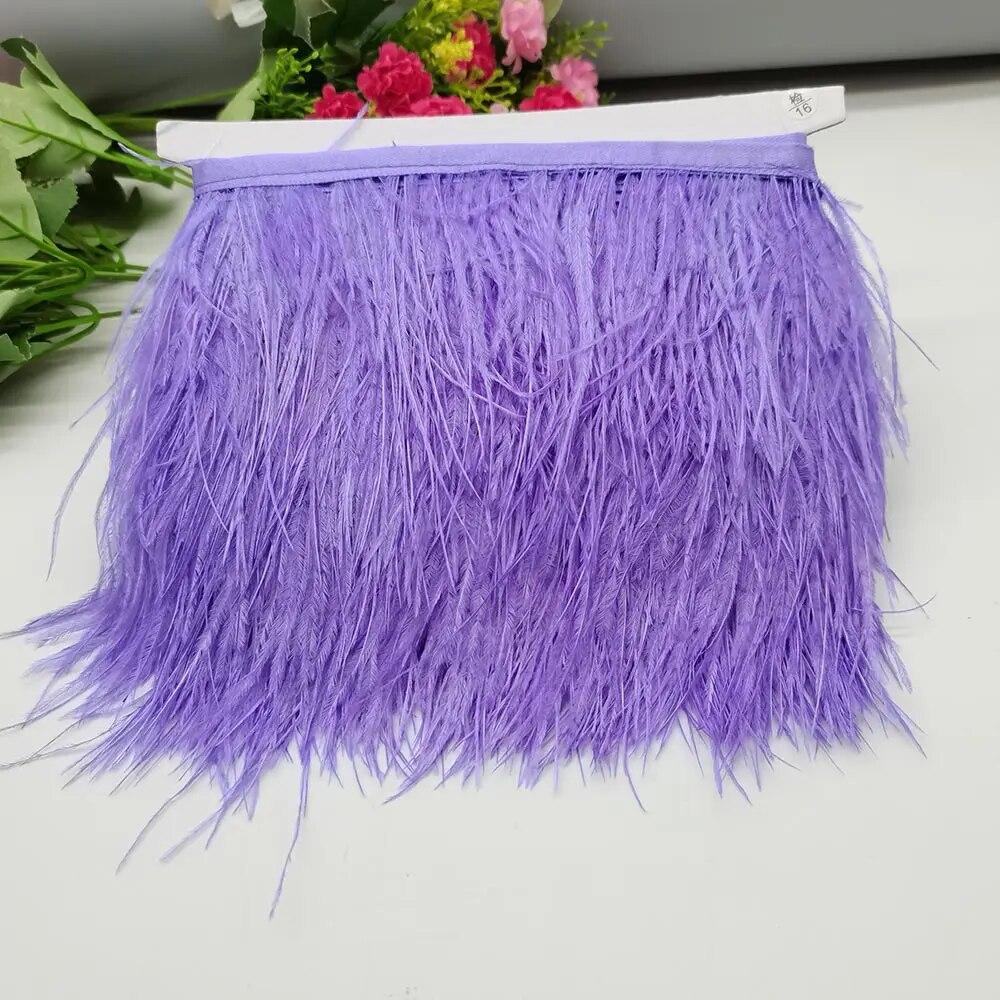 Wholesale 10Yards Natural Ostrich Feather Ribbon, Length 8-10cm Feather ...