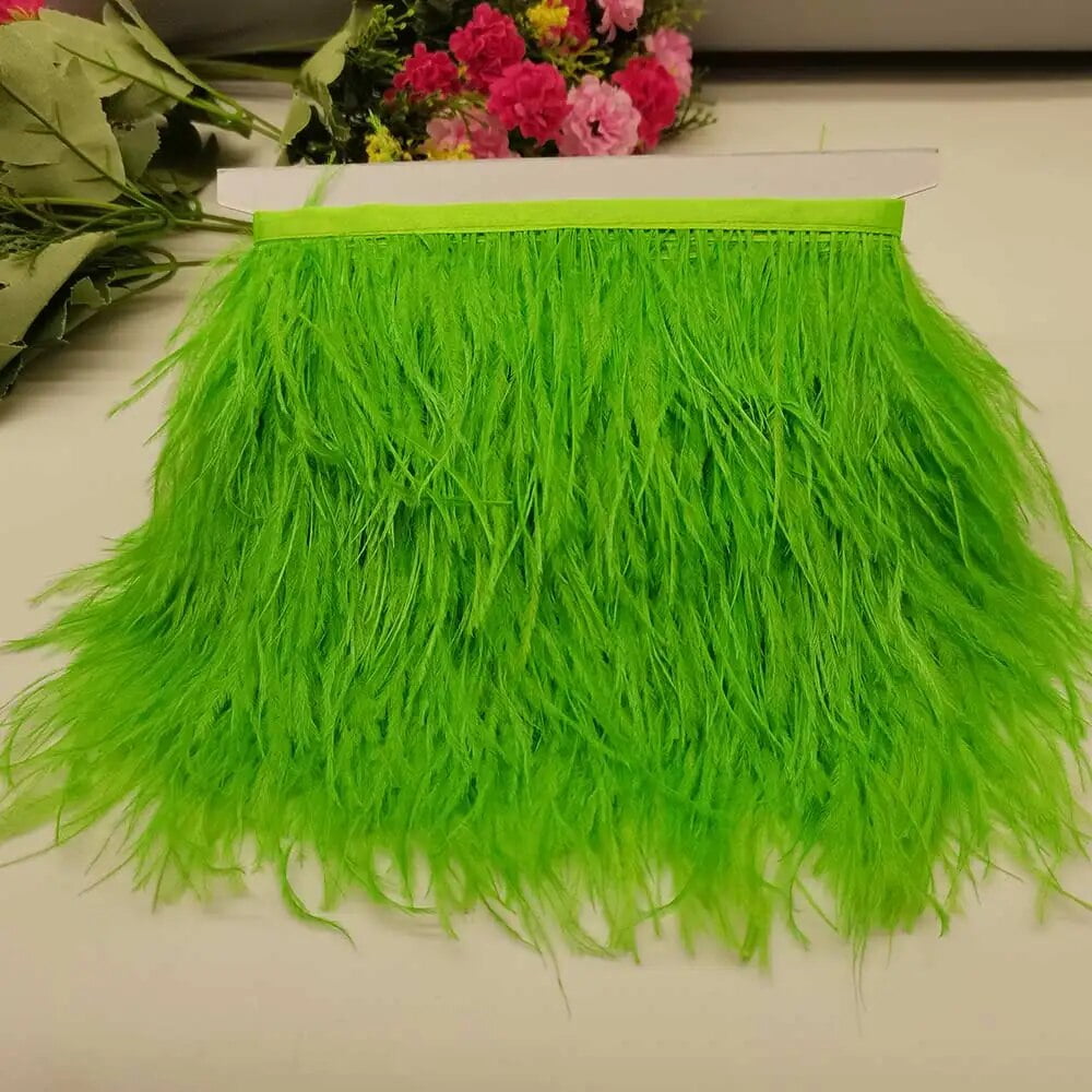 Wholesale 10Yards Natural Ostrich Feather Ribbon, Length 8-10cm Feather ...