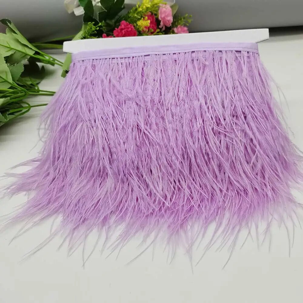 Wholesale 10Yards Natural Ostrich Feather Ribbon, Length 8-10cm Feather ...