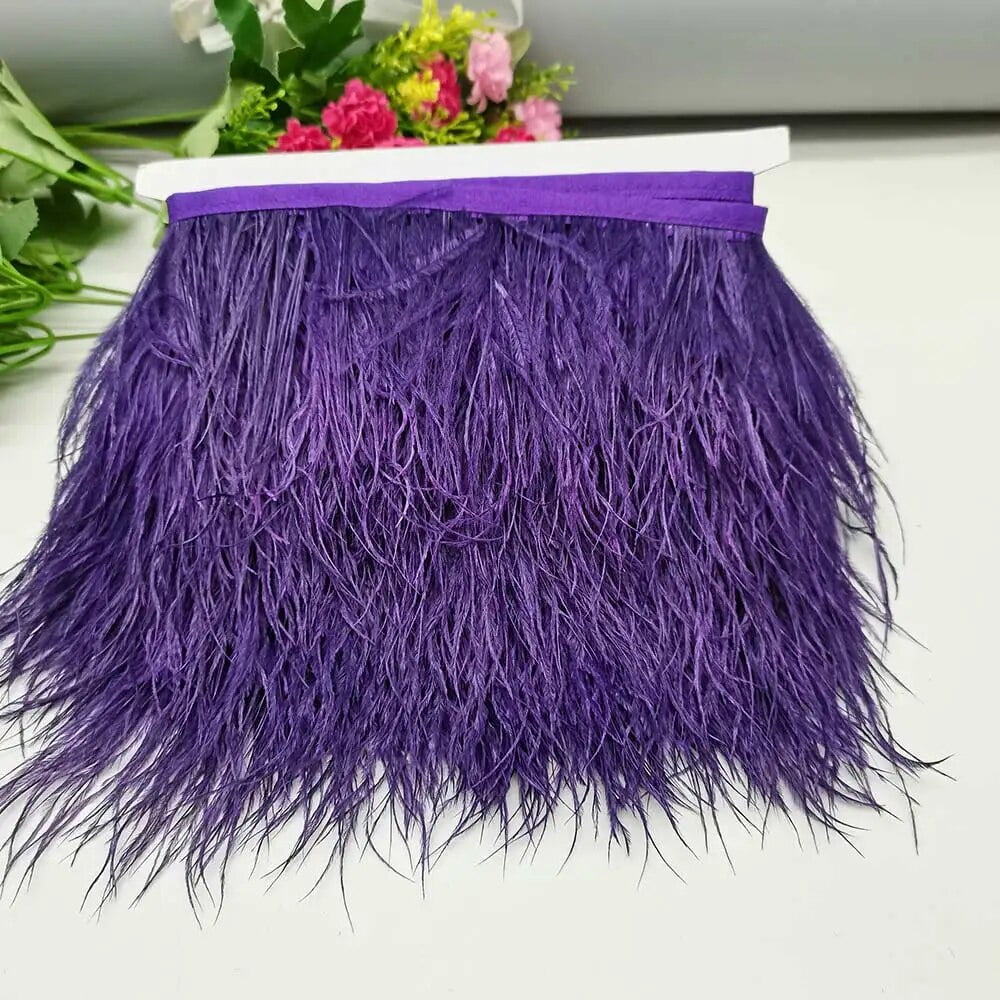 Wholesale 10Yards Natural Ostrich Feather Ribbon, Length 8-10cm Feather ...