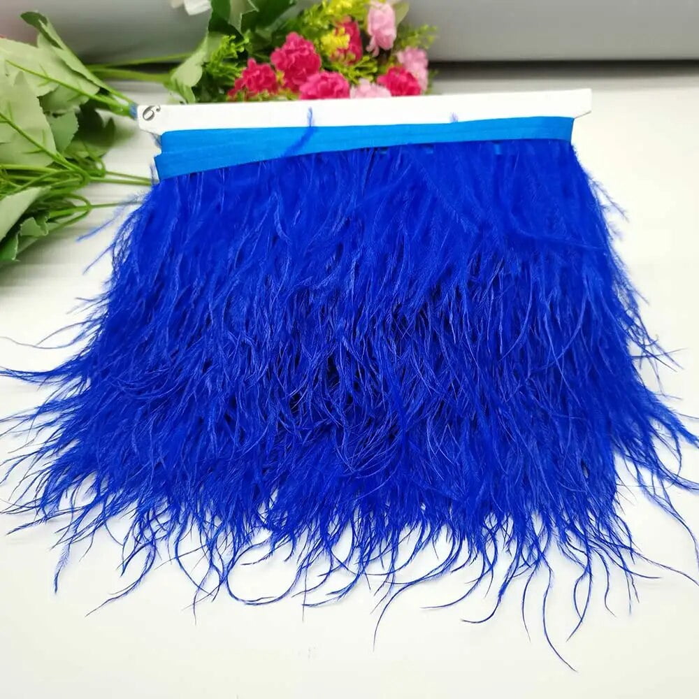 Wholesale 10Yards Natural Ostrich Feather Ribbon, Length 8-10cm Feather ...