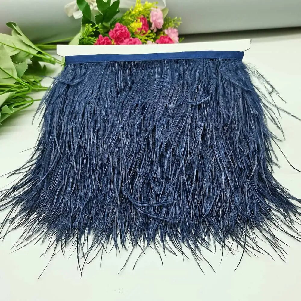 Wholesale 10Yards Natural Ostrich Feather Ribbon, Length 8-10cm Feather ...