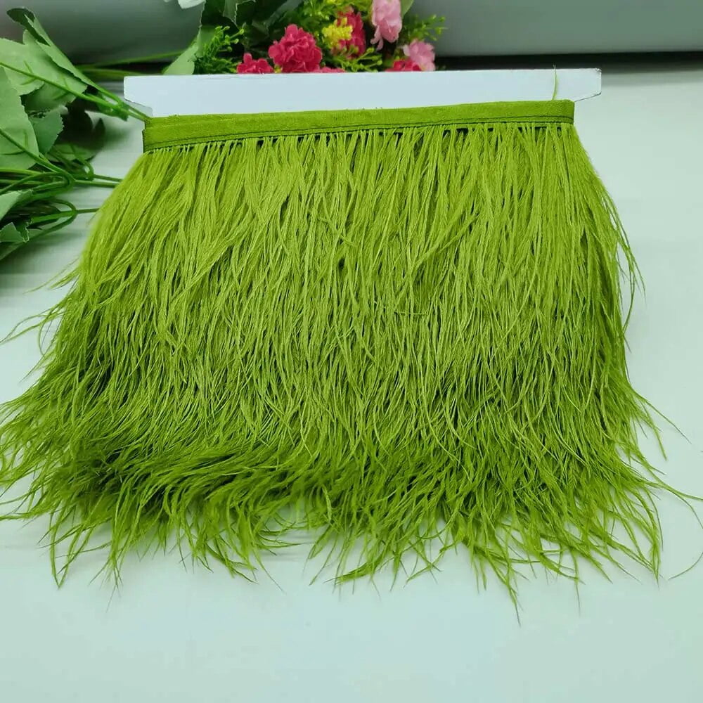 Wholesale 10Yards Natural Ostrich Feather Ribbon, Length 8-10cm Feather ...