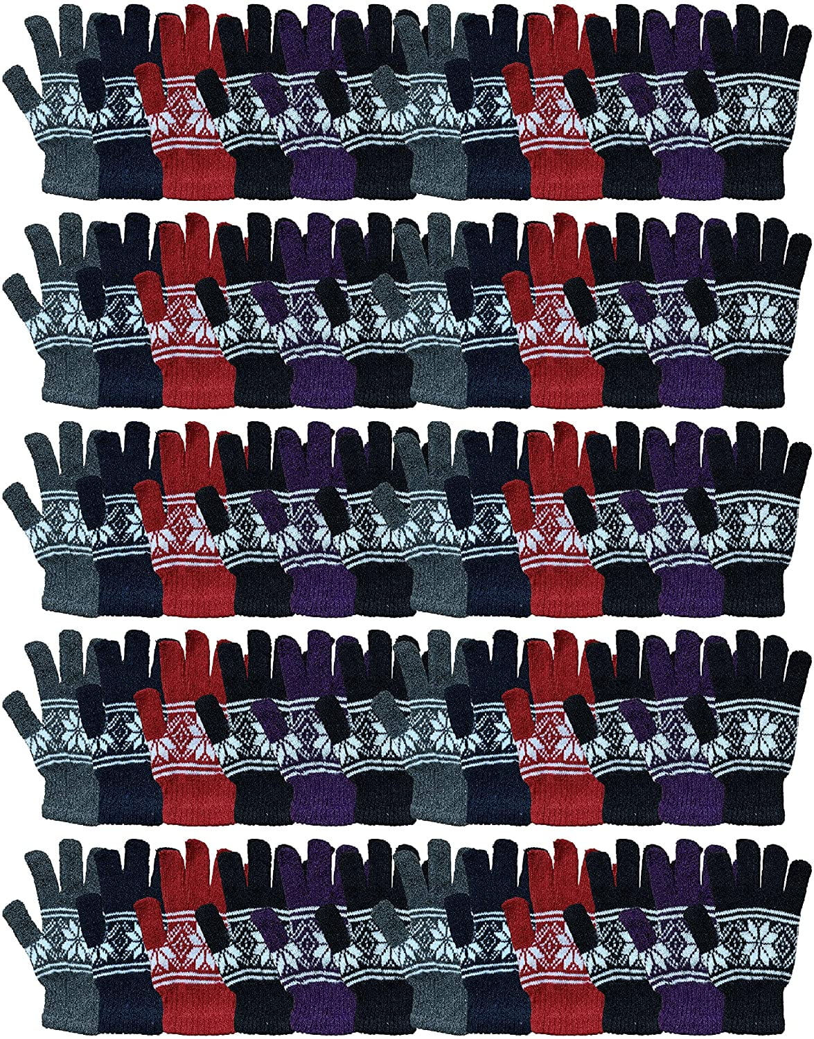 Yacht & Smith Wholesale Bulk Winter Magic Gloves Warm Brushed Interior ...