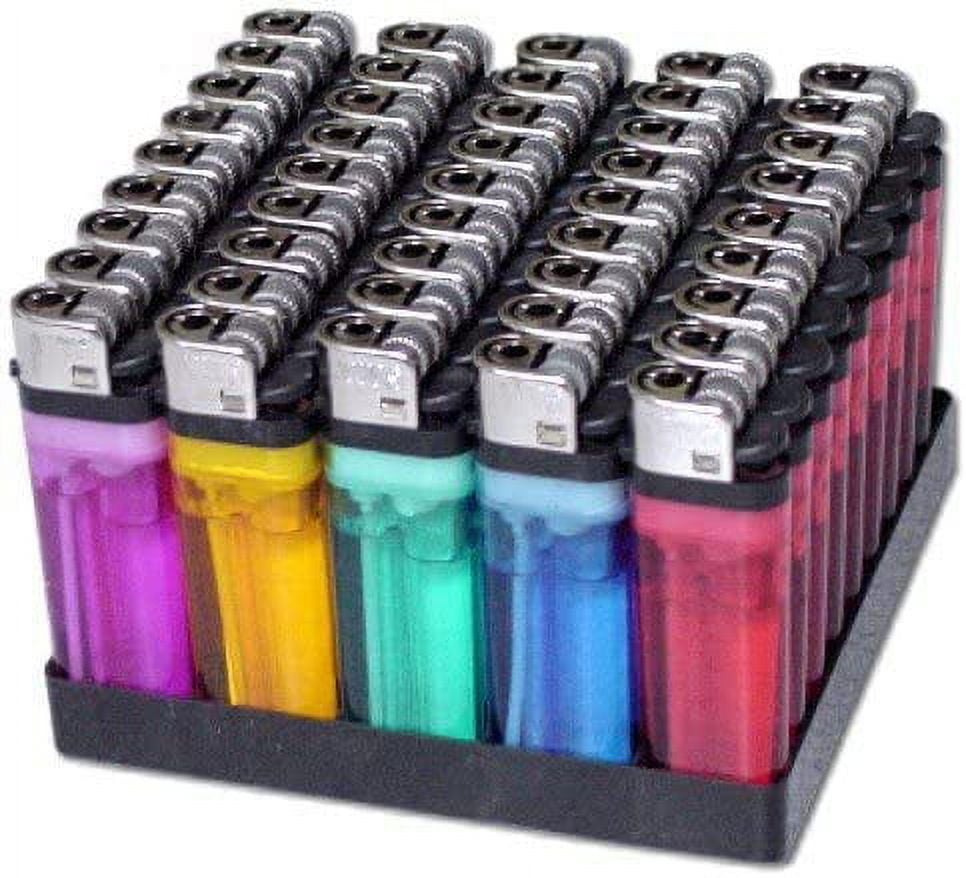 GreatcityShop Wholesale Disposable Lighters, Pack of 50, Includes Stand ...