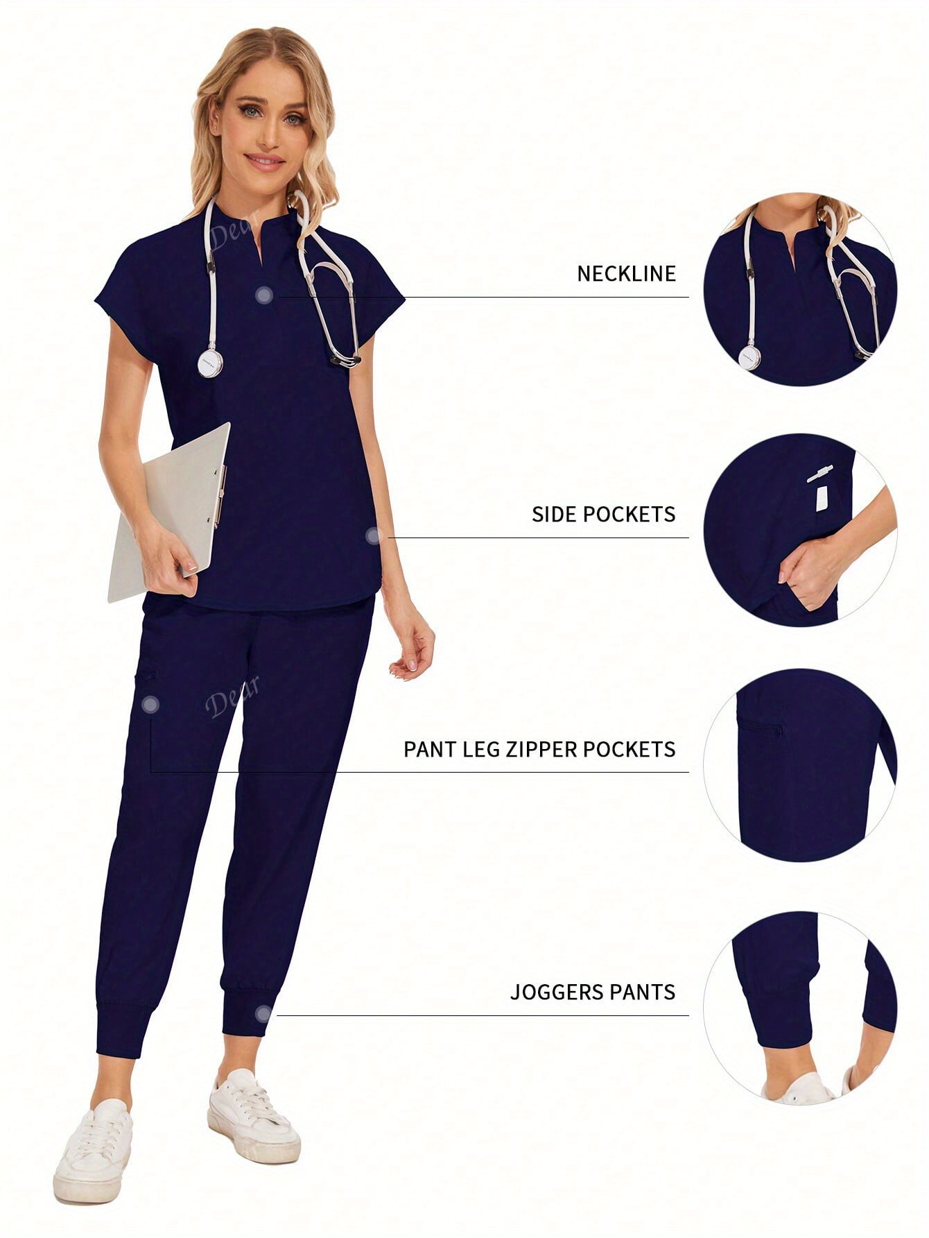 Wholesale Fashion Scrub Suits Dental Hospital Uniform Set Solid Color ...