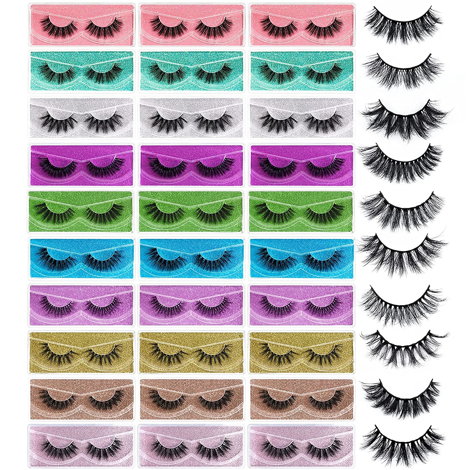 Wholesale Fluffy Dramatic Bulk Lashes Mix 10 Styles 30 pairs Pack ...