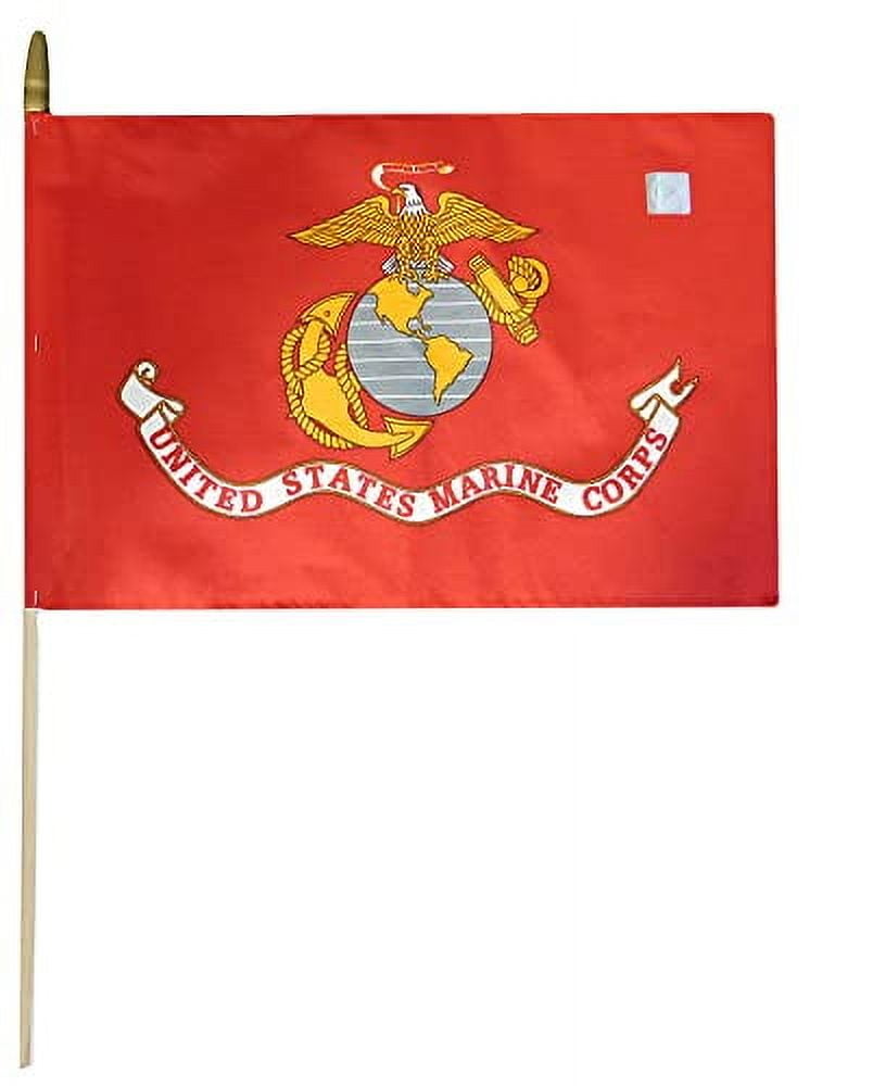 Wholesale 3 Marine Corps 12"x18" Polyester Wooden Stick Flag Officially ...