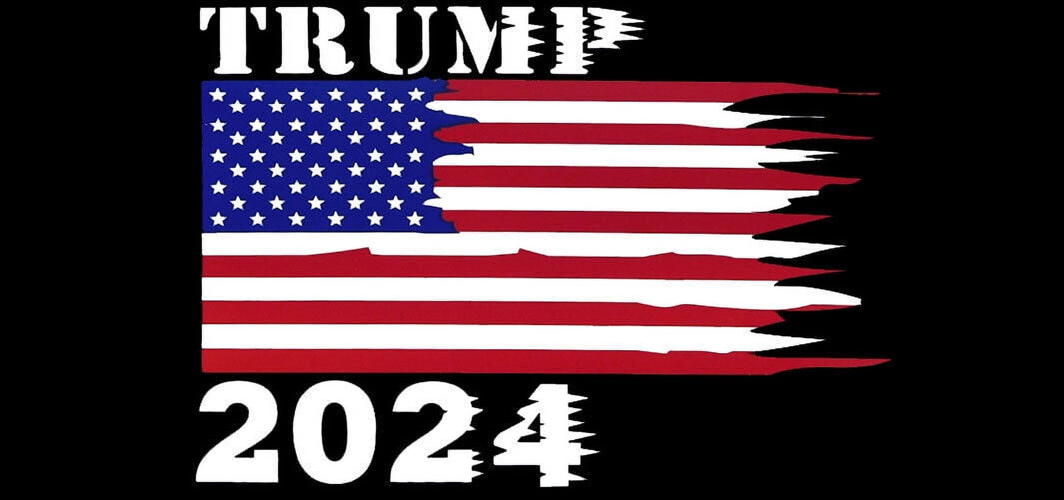 Wholesale Lot of 6 Trump 2024 USA Flag Black Vinyl Decal Bumper Sticker ...