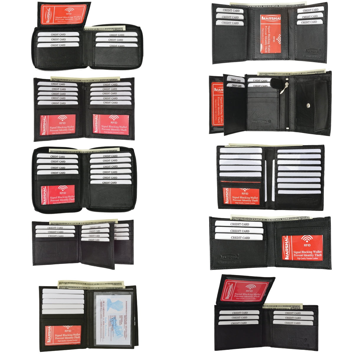 Wholesale RFID Blocking Black Men's Premium Leather Bifold & Trifold ...