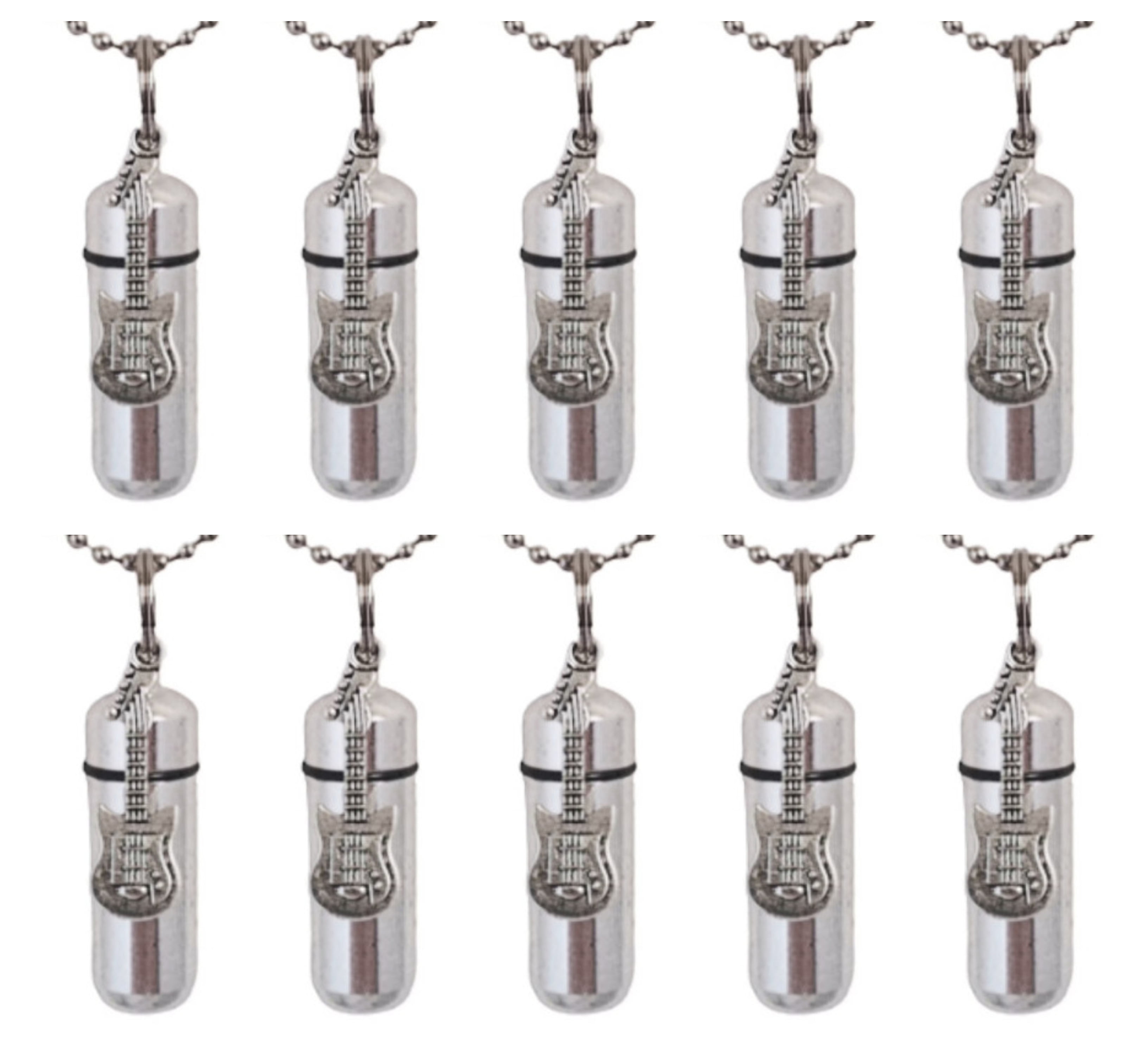 10 Silver Electric Guitar Cremation Urns with Music Notes - Includes ...