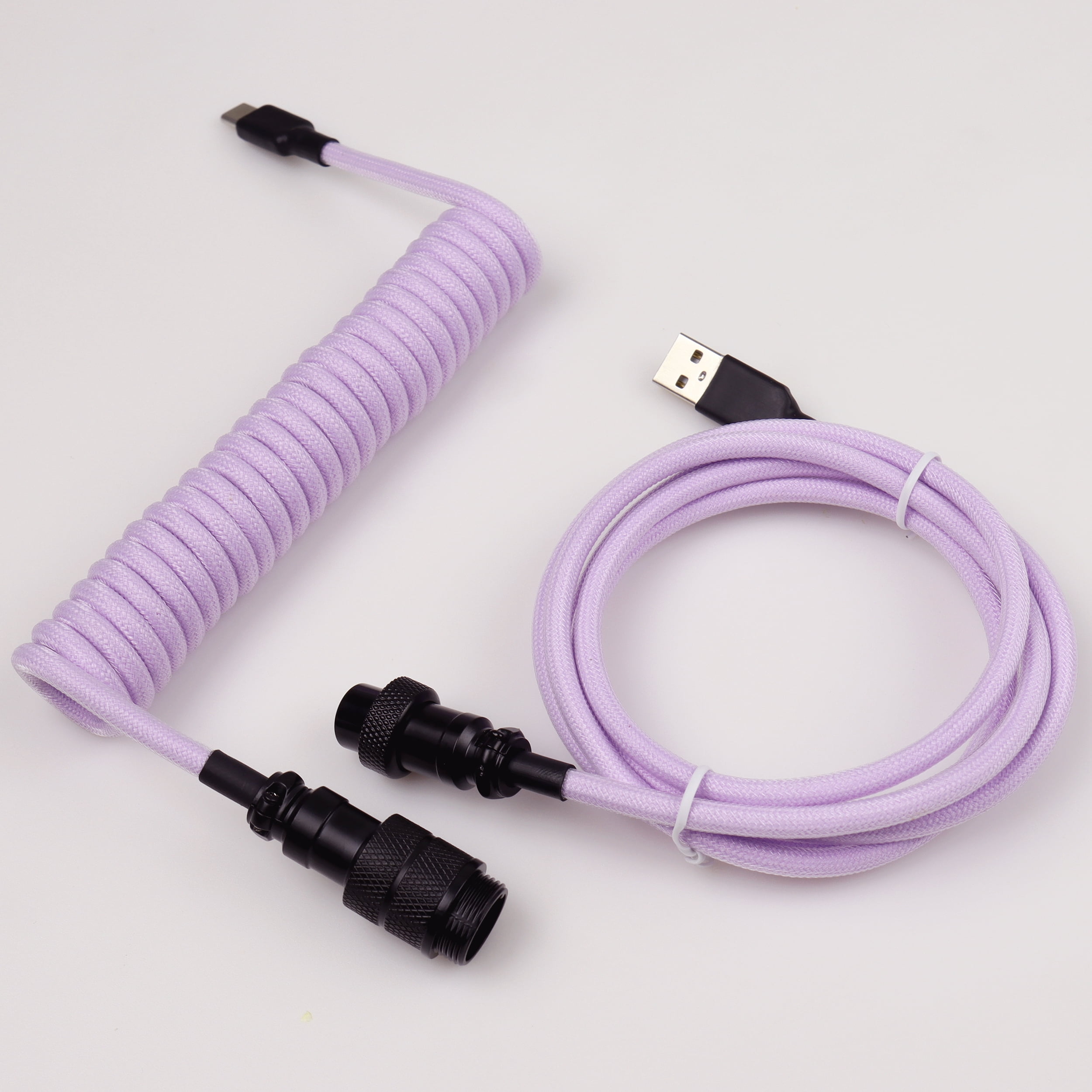 Wholesale Z Shape PET Double Sleeved Mechanical Keyboard Coiled Type -C ...