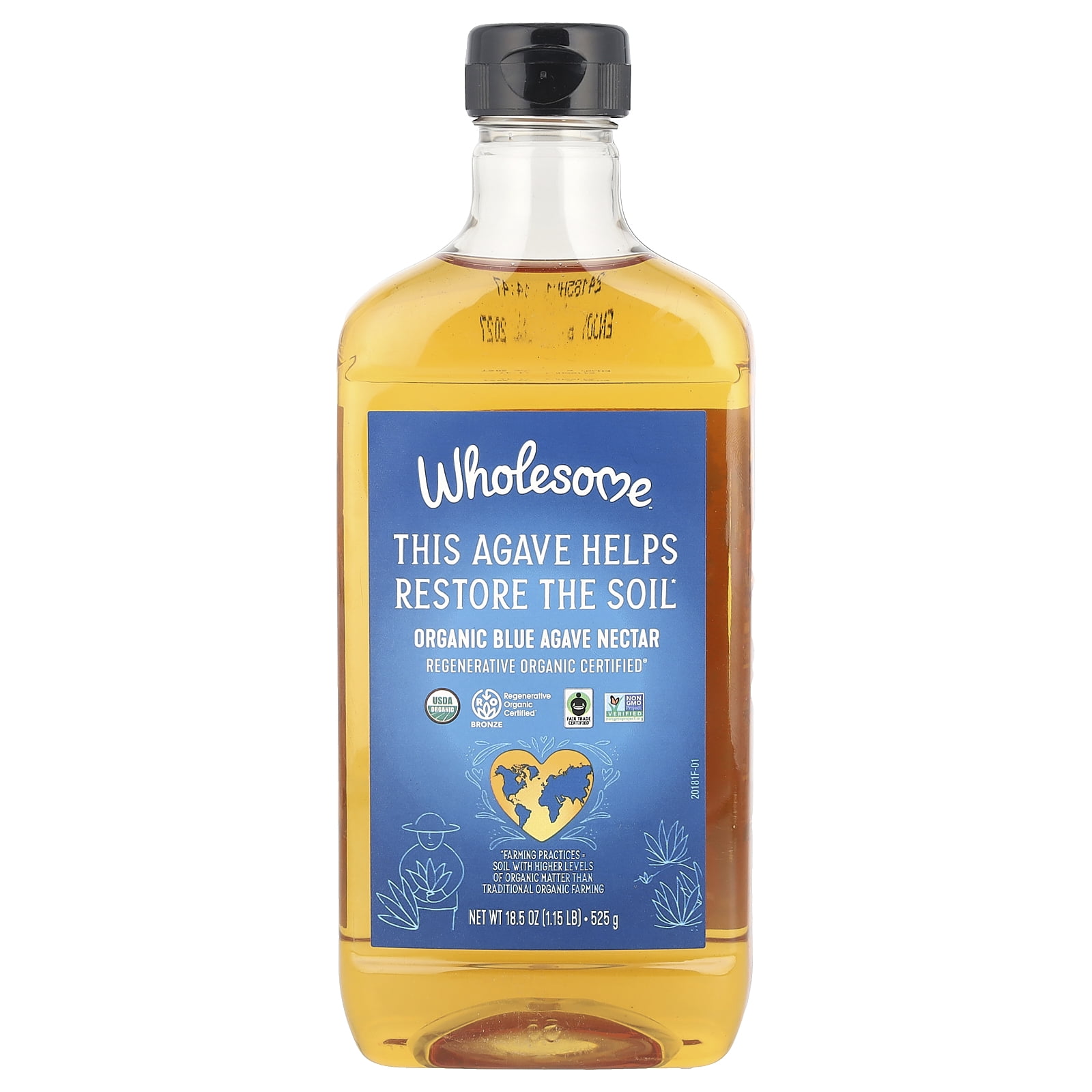 Wholesome Sweeteners Organic Blue Agave Nectar, 18.5 oz (525 g ...