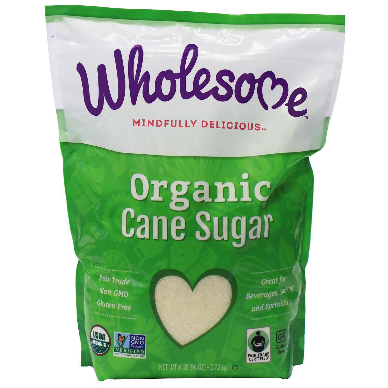 Wholesome Organic Cane Sugar, Natural, Non-GMO, Vegan (6 lbs ...