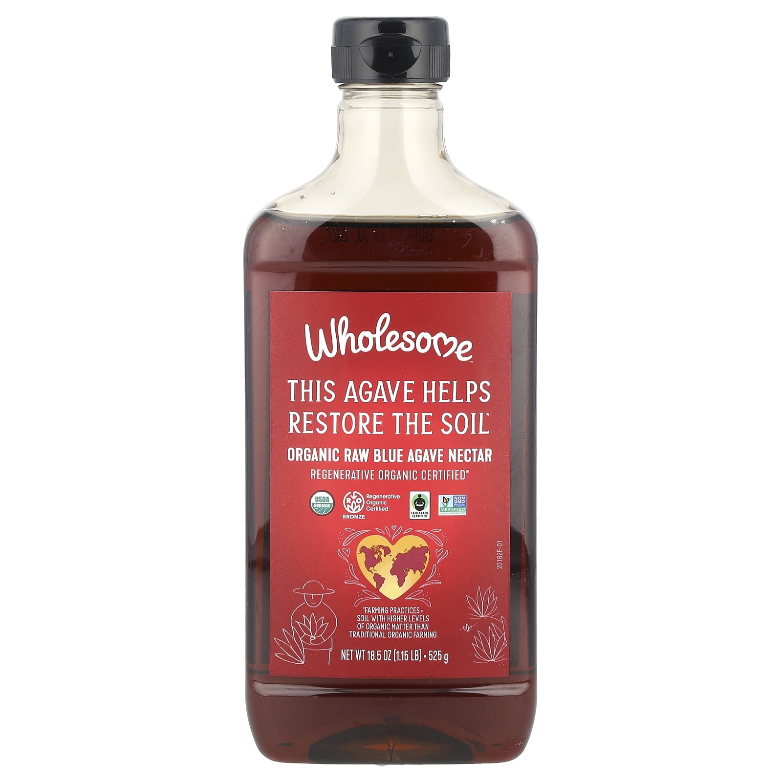 Wholesome Sweeteners Organic Raw Blue Agave Nectar, 18.5 oz (525 g ...