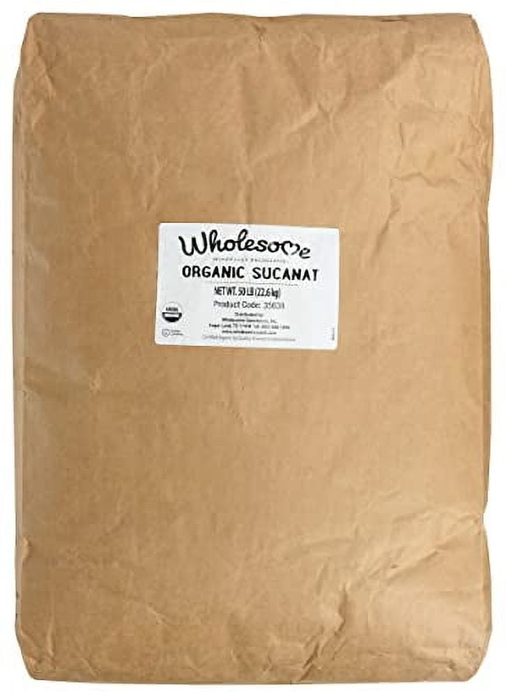Wholesome Organic Sucanat Sugar, USDA Certified Organic, Gluten Free & Non-GMO, 50 Lb (Pack of 1 ...