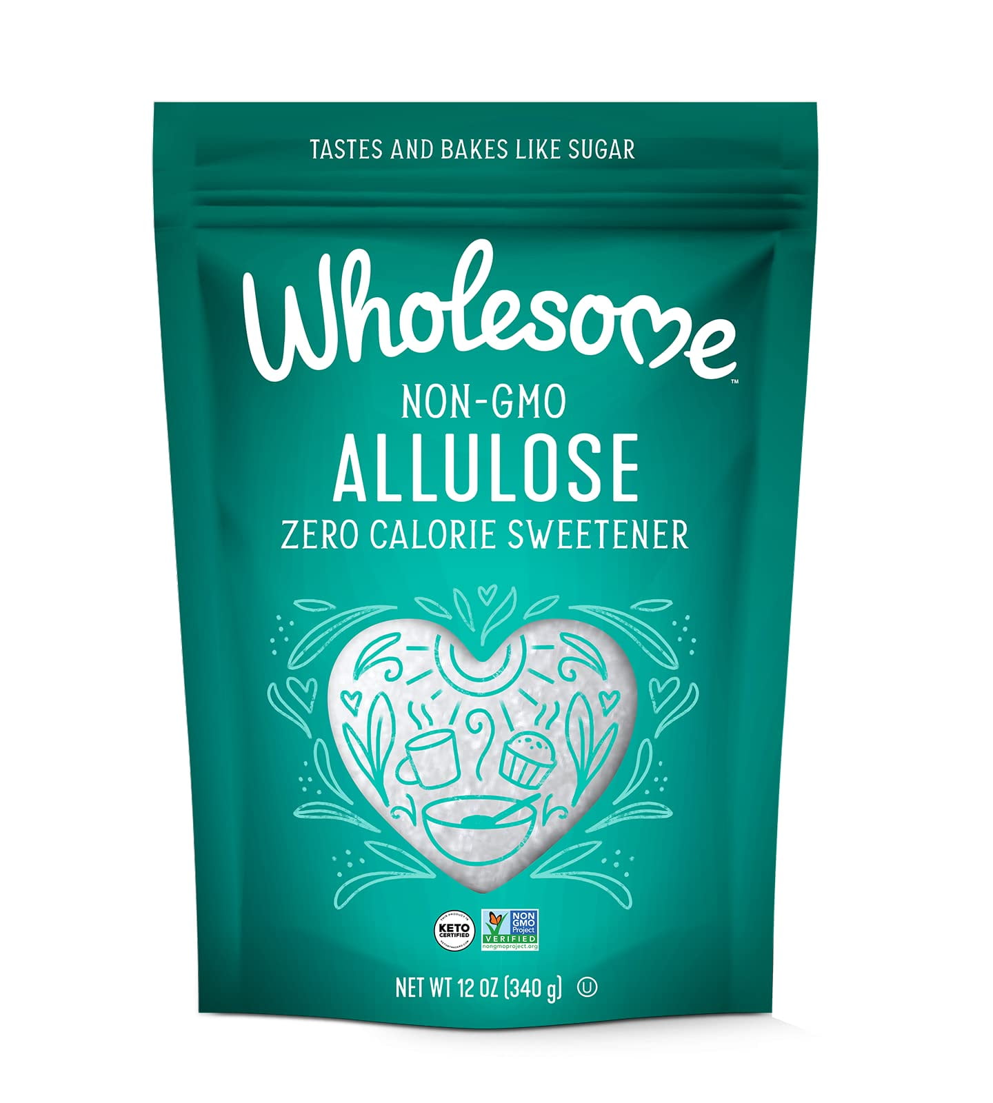 Wholesome Sweeteners 12-Ounce Allulose DEF29 Sweetener, Zero Calorie ...
