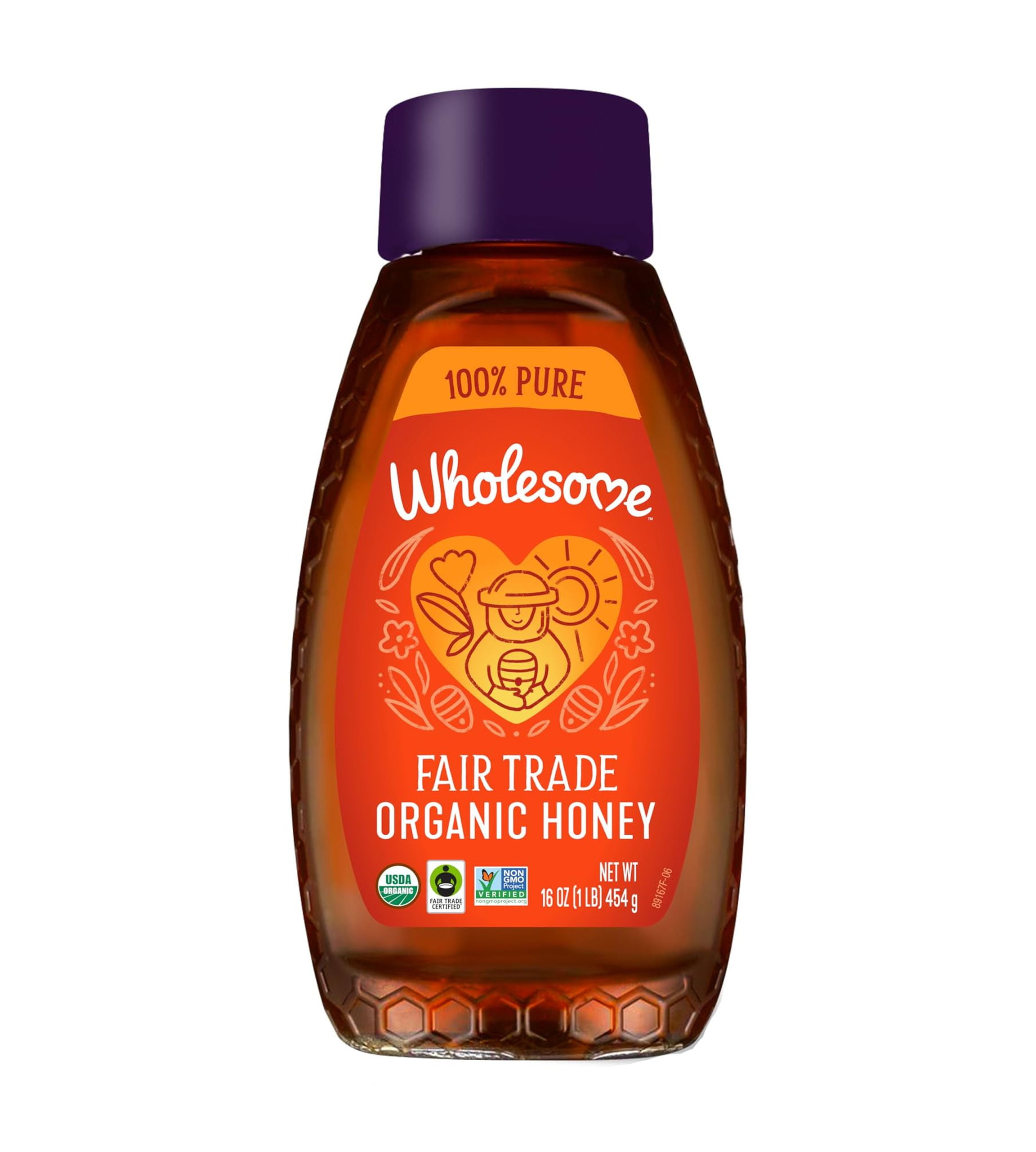 Wholesome Sweeteners 16-Ounce SCH4 Organic Honey Bottle, 100% Pure, Fair Trade Certified, Non ...