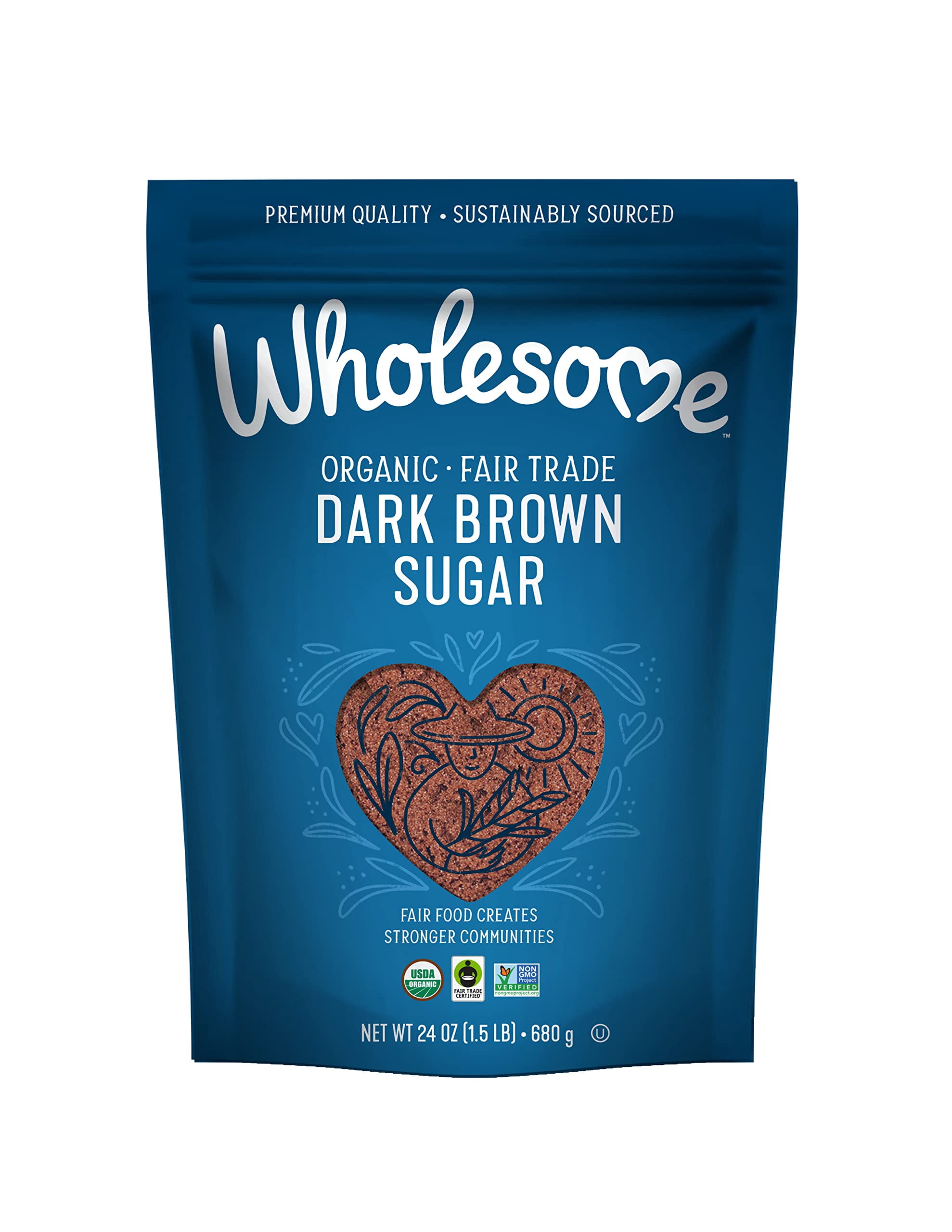 Wholesome Sweeteners 24-Ounce Organic BDF32 Dark Brown Sugar, Fair ...
