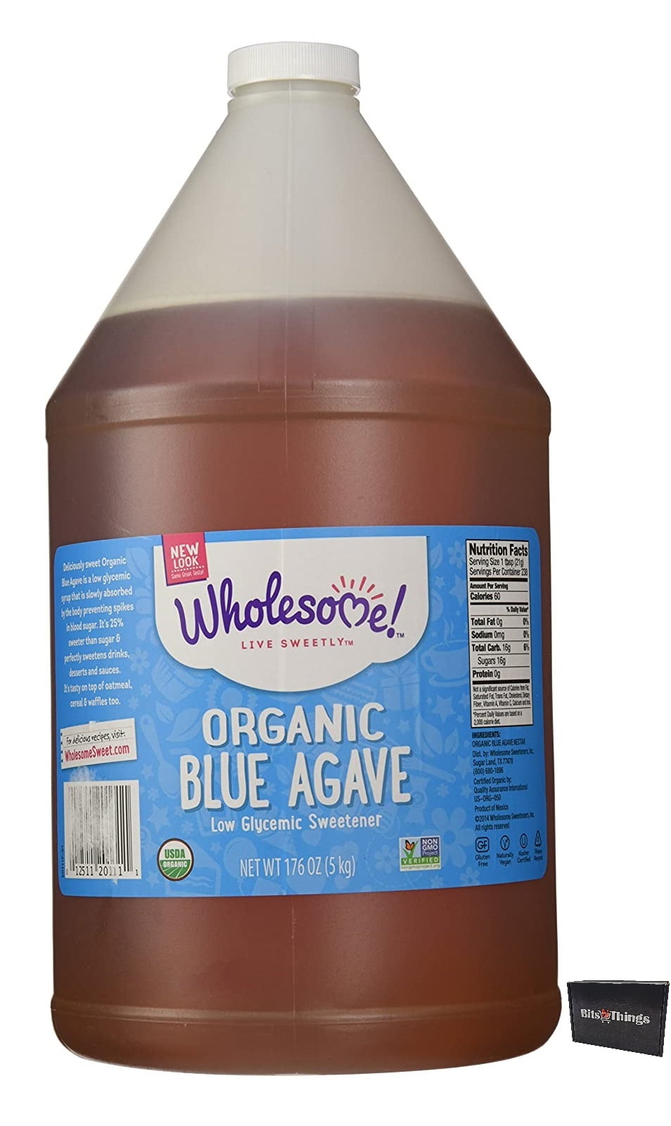 Wholesome Sweeteners Organic Raw Blue Agave, Pure Sugar Substitute ...