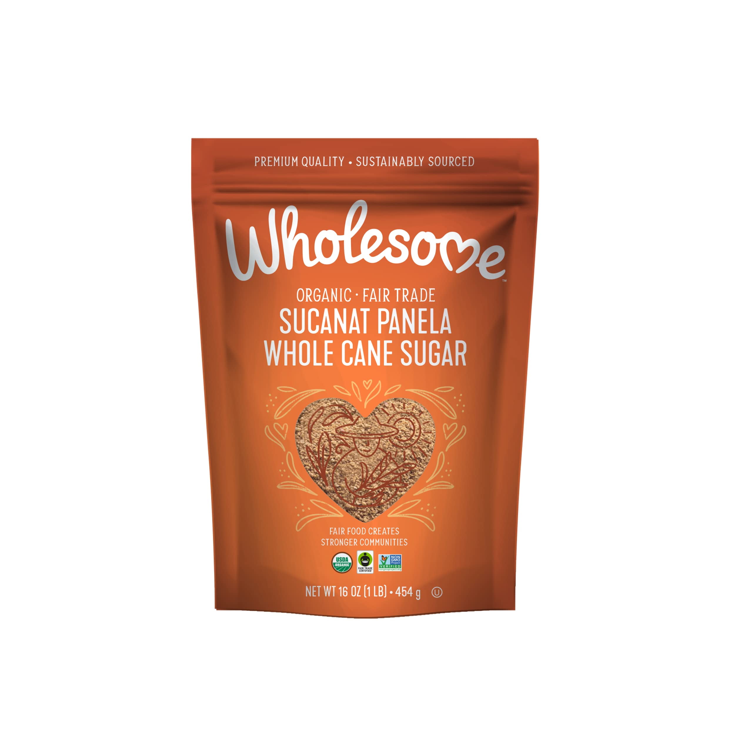 Wholesome Sweeteners Organic Sucanat, Unrefined Whole Cane Sugar, Fair ...