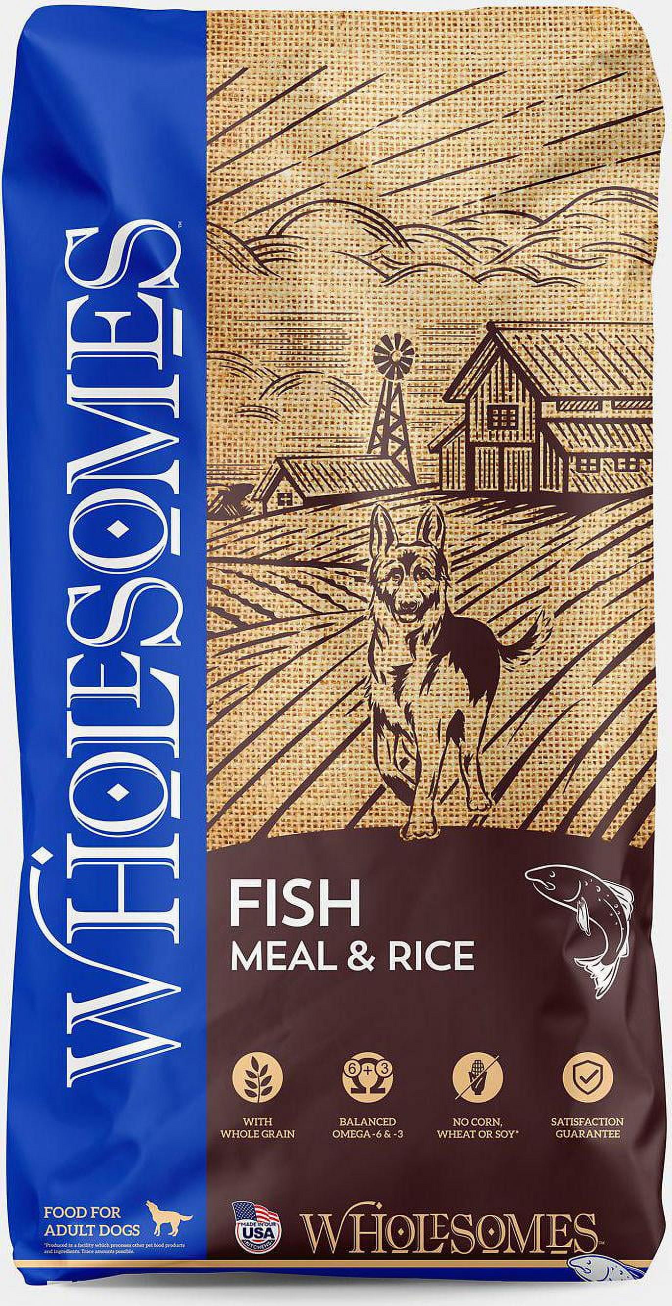 Wholesomes Whitefish Meal and Rice Formula Dry Dog Food 40lb - Walmart.com