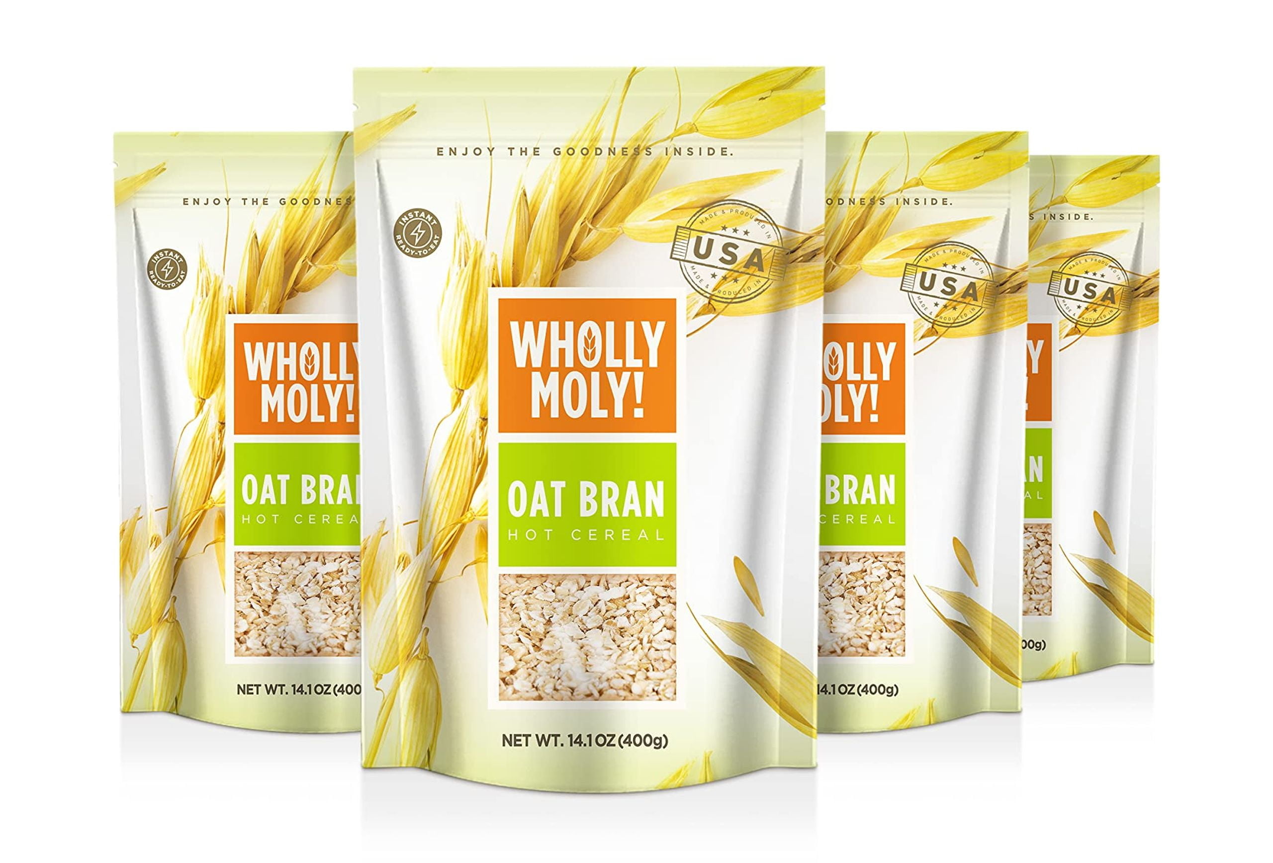 Wholly Moly! Oat Bran, STF9 Instant Oatmeal, Original 400g*4 Pack, High ...