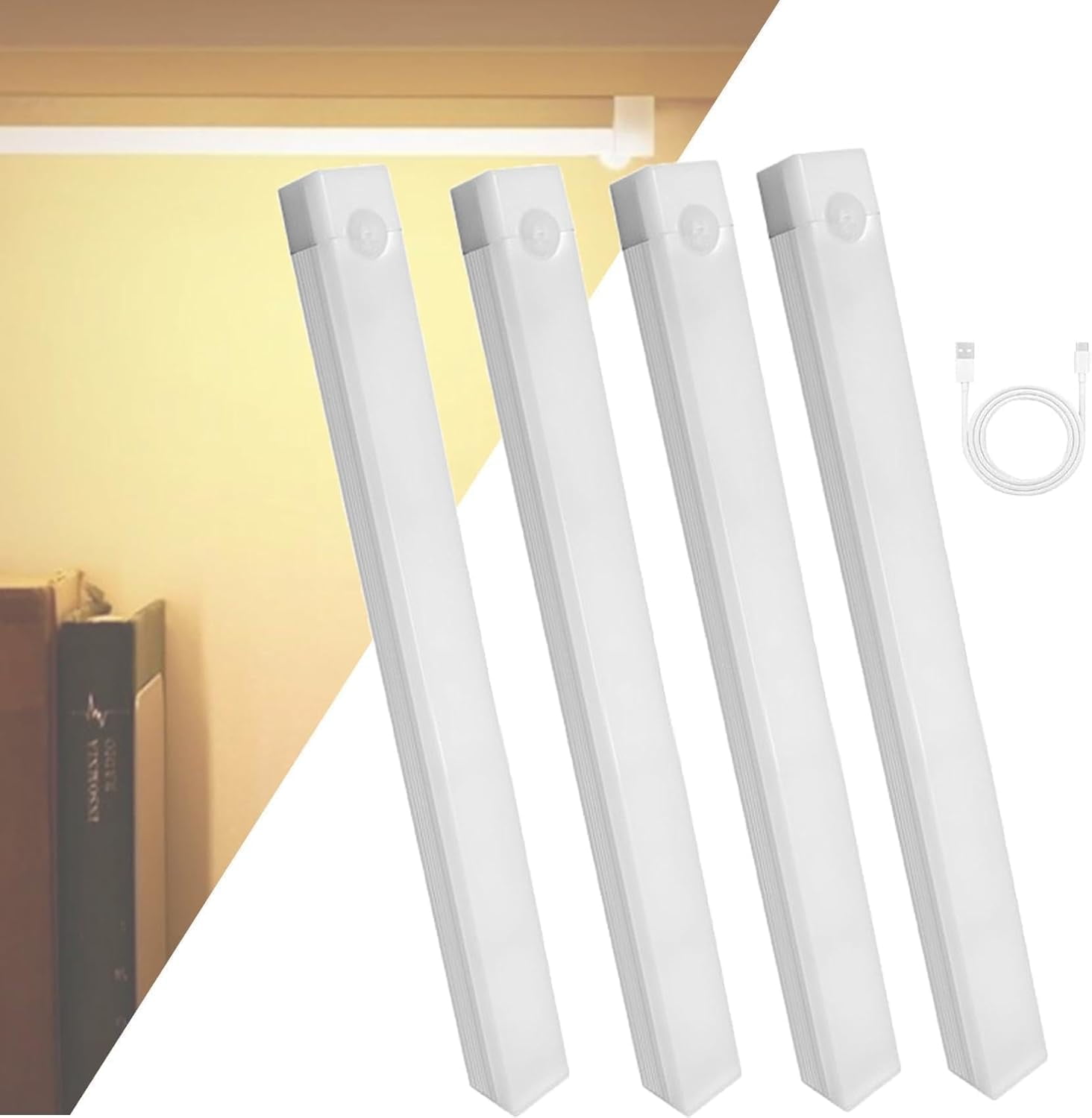 Whollyas - Punch-Free Smart Sensor Magnetic Rechargeable LED Lights ...