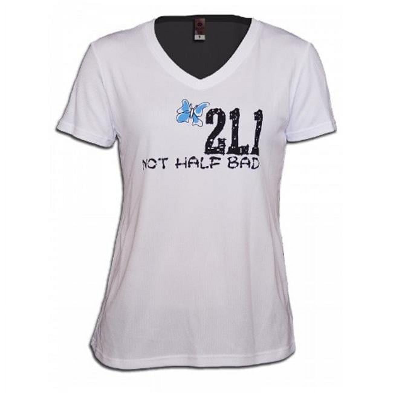 Whooha Gear 104-AJ202-W-M Not Half Bad V-Neck Shirt- White, Medium 8-10 ...
