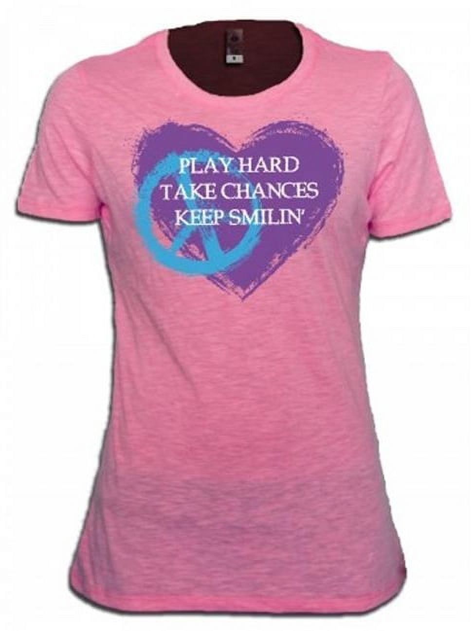 Whooha Gear 99-6810-NP-S Peace Heart Slub Tee- Neon Pink, Small 6-8 ...