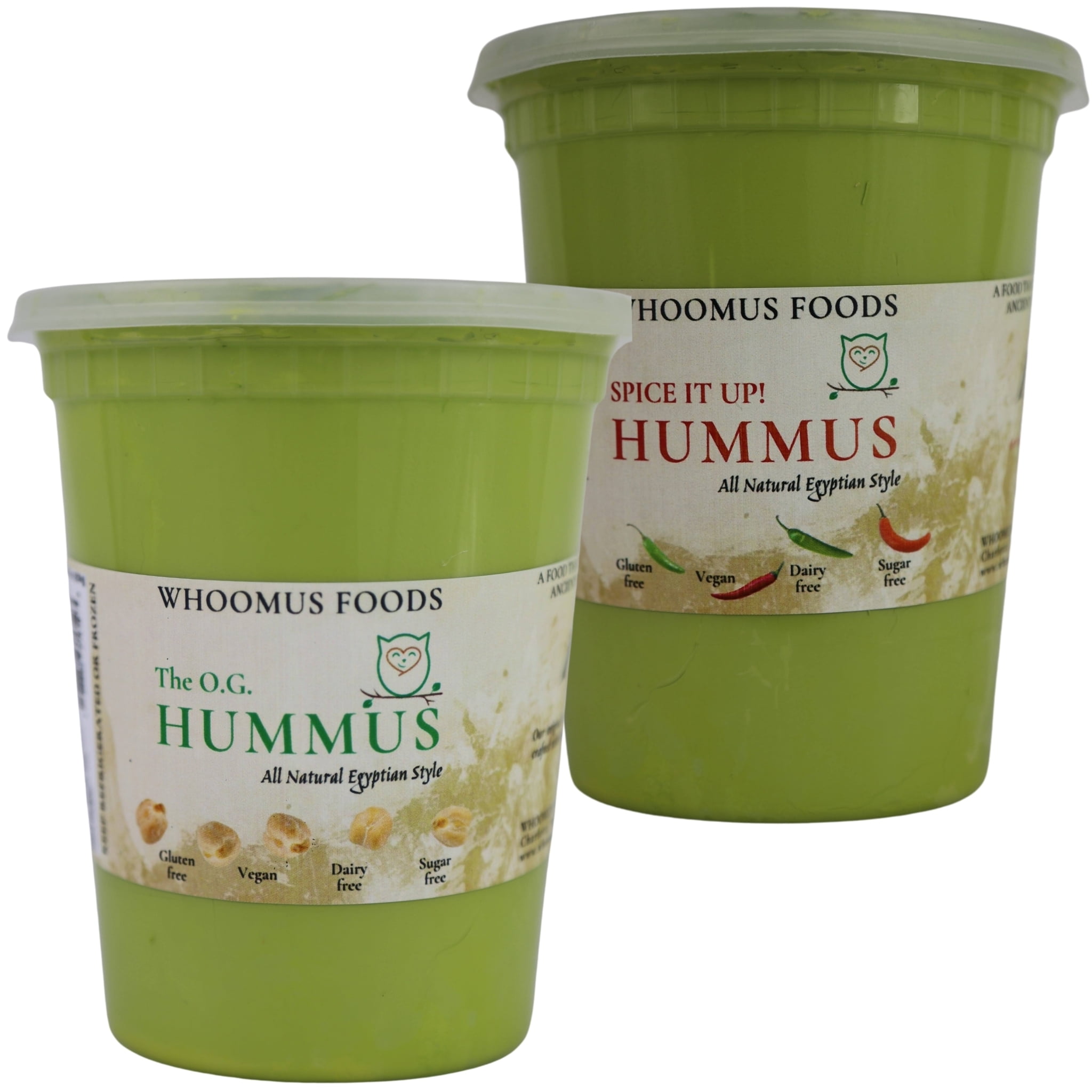 Whoomus All Natural Gourmet Hummus O.G. & Zesty Serrano Flavor - Family ...