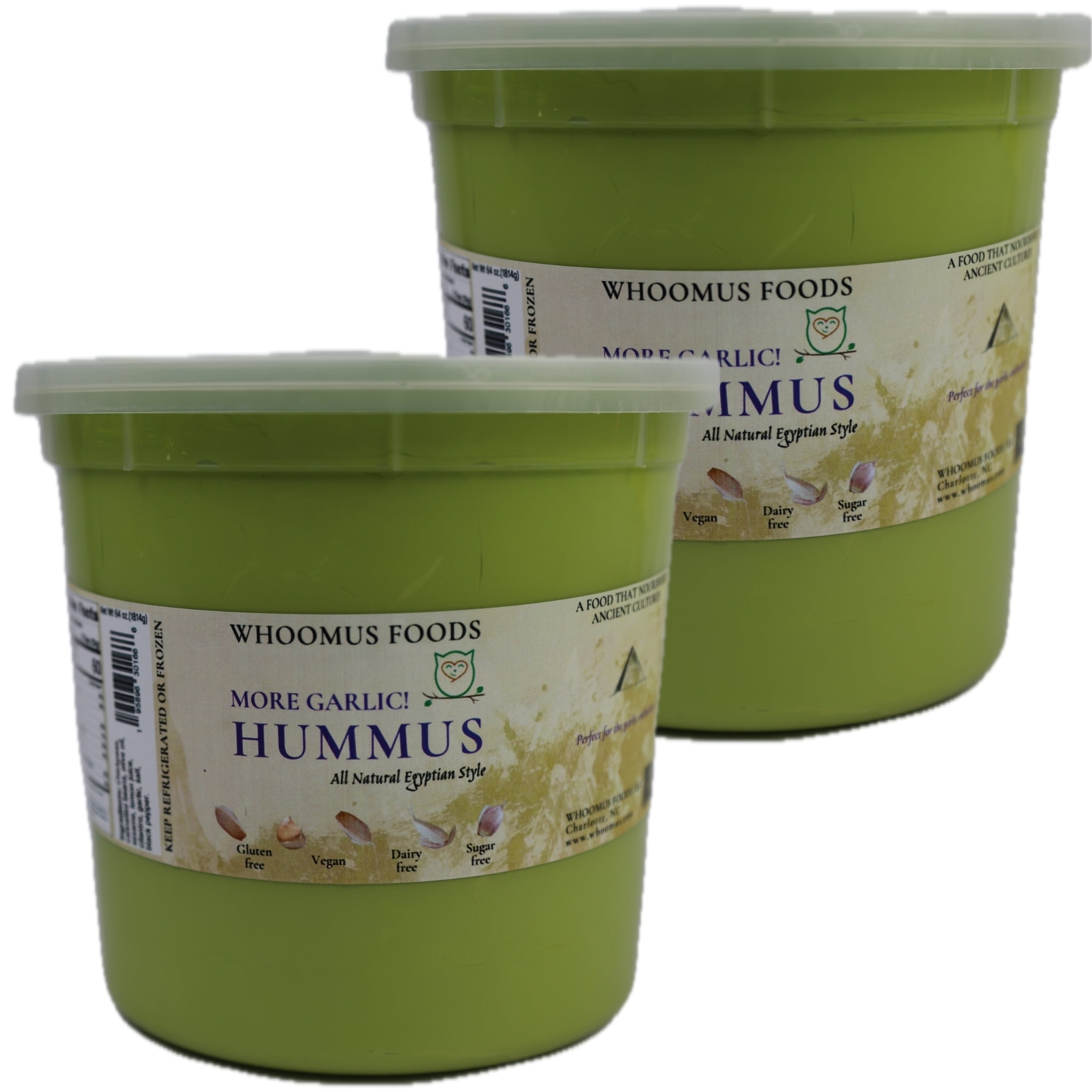 Whoomus All Natural Gourmet Hummus for Garlic Lovers - Party Size, 64oz ...