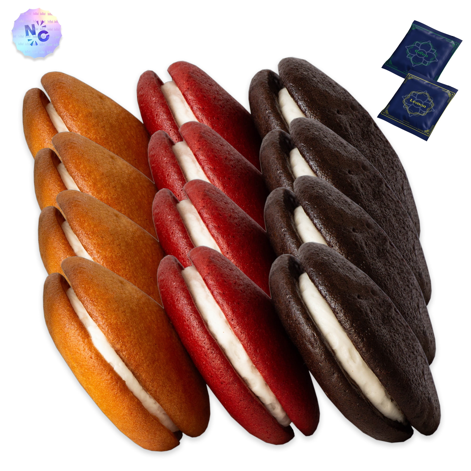Whoopie Pies Variety Pack - Individually Wrapped - Red Velvet (4ct) - Vanilla (4ct) - Chocolate ...