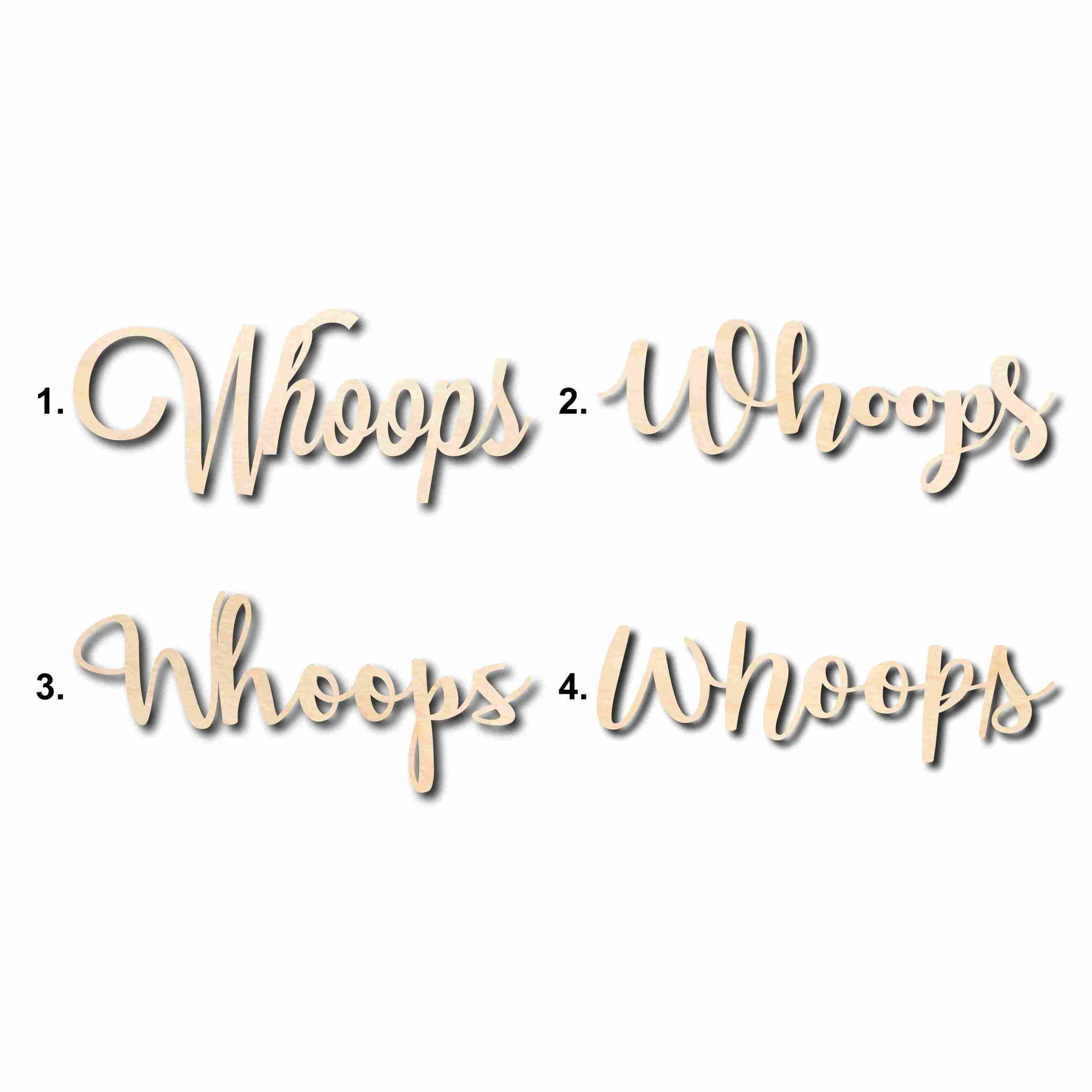 Whoops Sign Unfinished Wood Cutout Home Decor DIY Option 1- 42" Wide ...