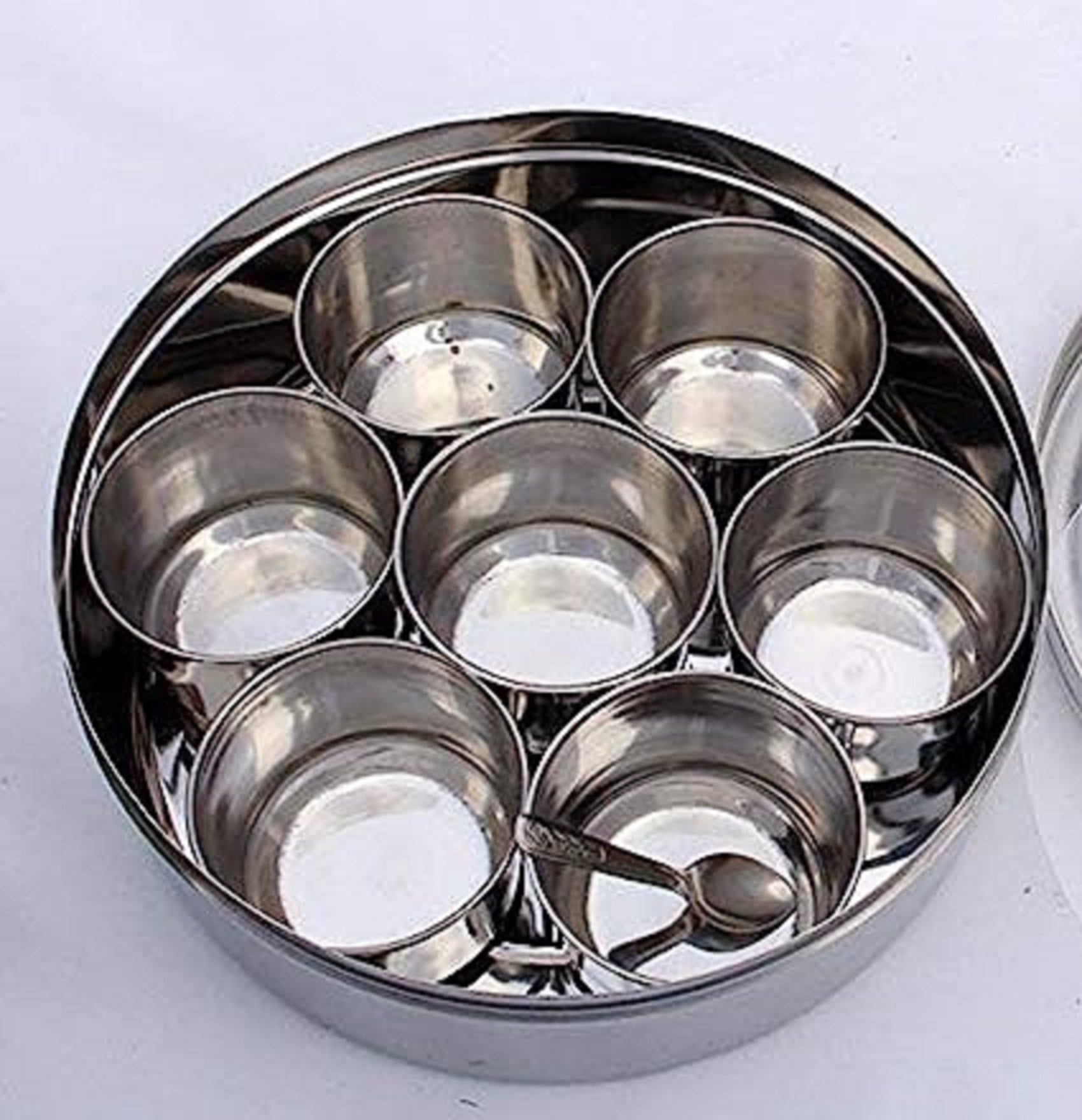 Whopper Stainless Steel Spice Box, 7 Spice Container with 1 Spoon ...