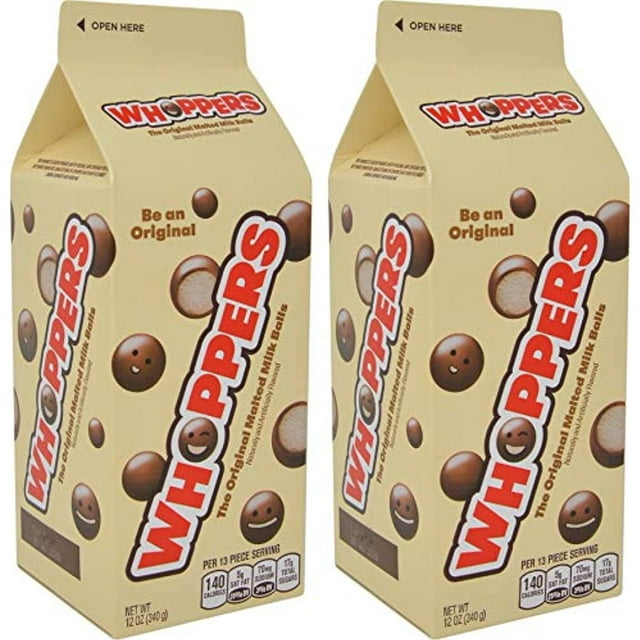 Hershey's Whoppers Malted Milk Balls, Chocolate Covered Candy, 12 Oz Cartons (Pack Of 2 ...