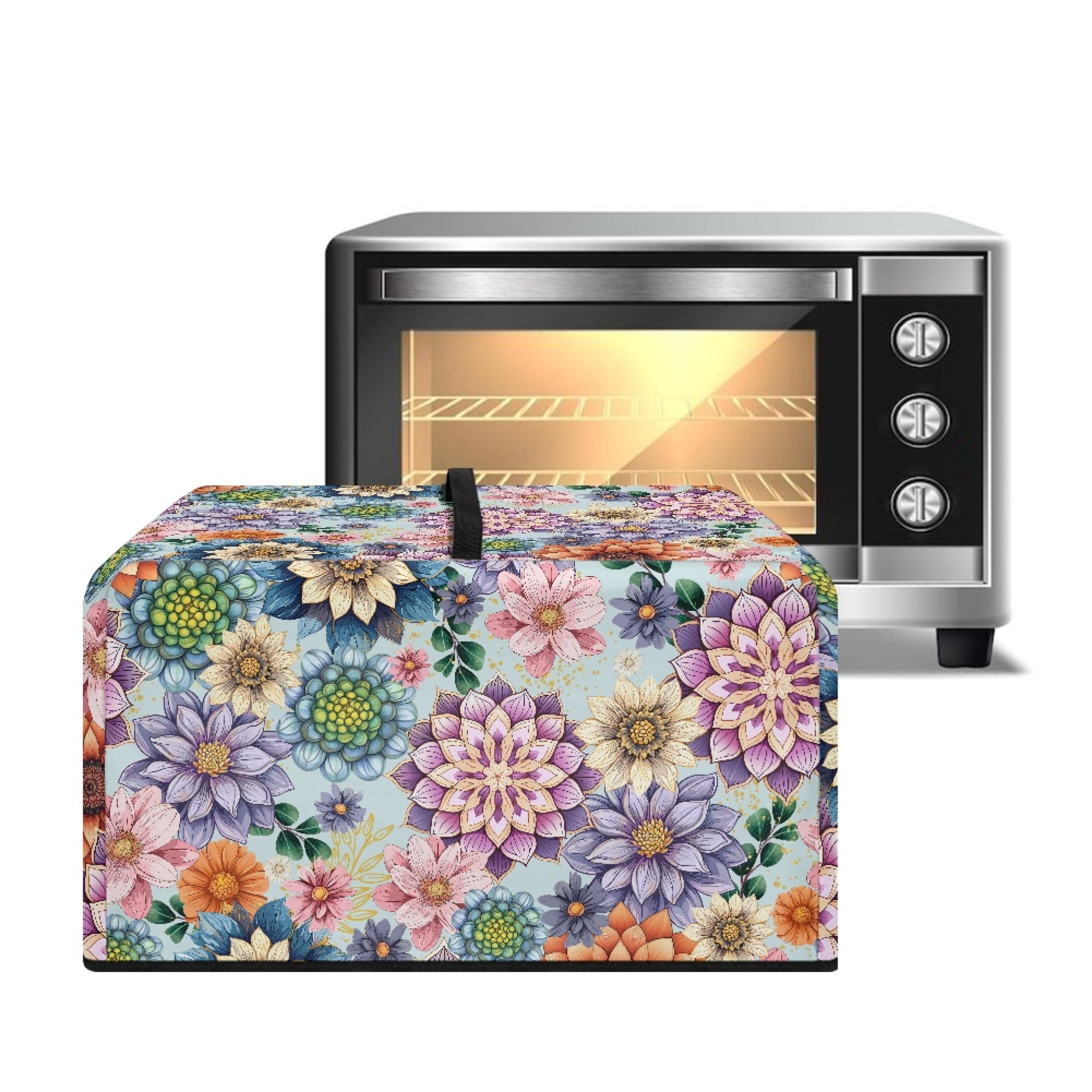 Whosucclay Boho Mandala Flower Print Microwave Oven Dust Cover, Canvas ...