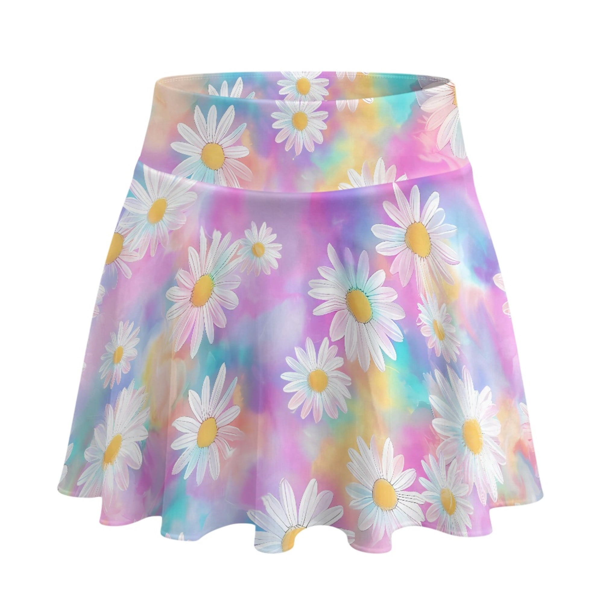 Whosucclay Built-in Shorts Golf Skorts, Colorful Daisy Pattern 2 Side ...