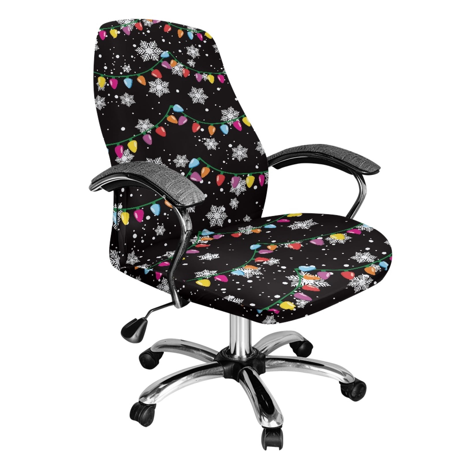 Whosucclay Bulb Snowflake Pattern Office Chair Cover, Polyester ...